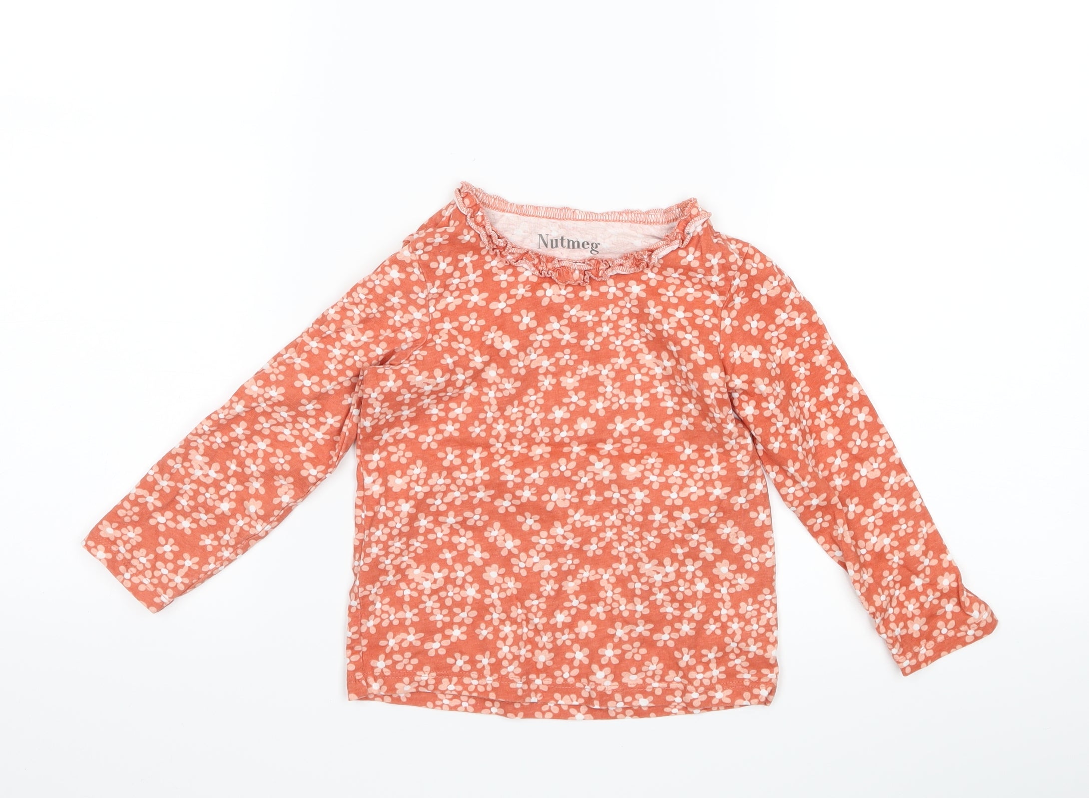 Nutmeg Girls Brown Floral Basic T-Shirt Size 2-3 Years – Preworn