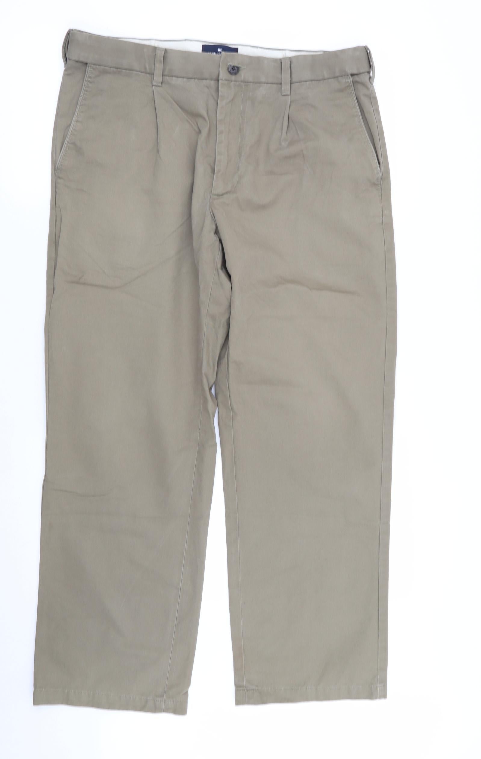 M&S Mens Green Chino Trousers Size 34 in L29 in – Preworn