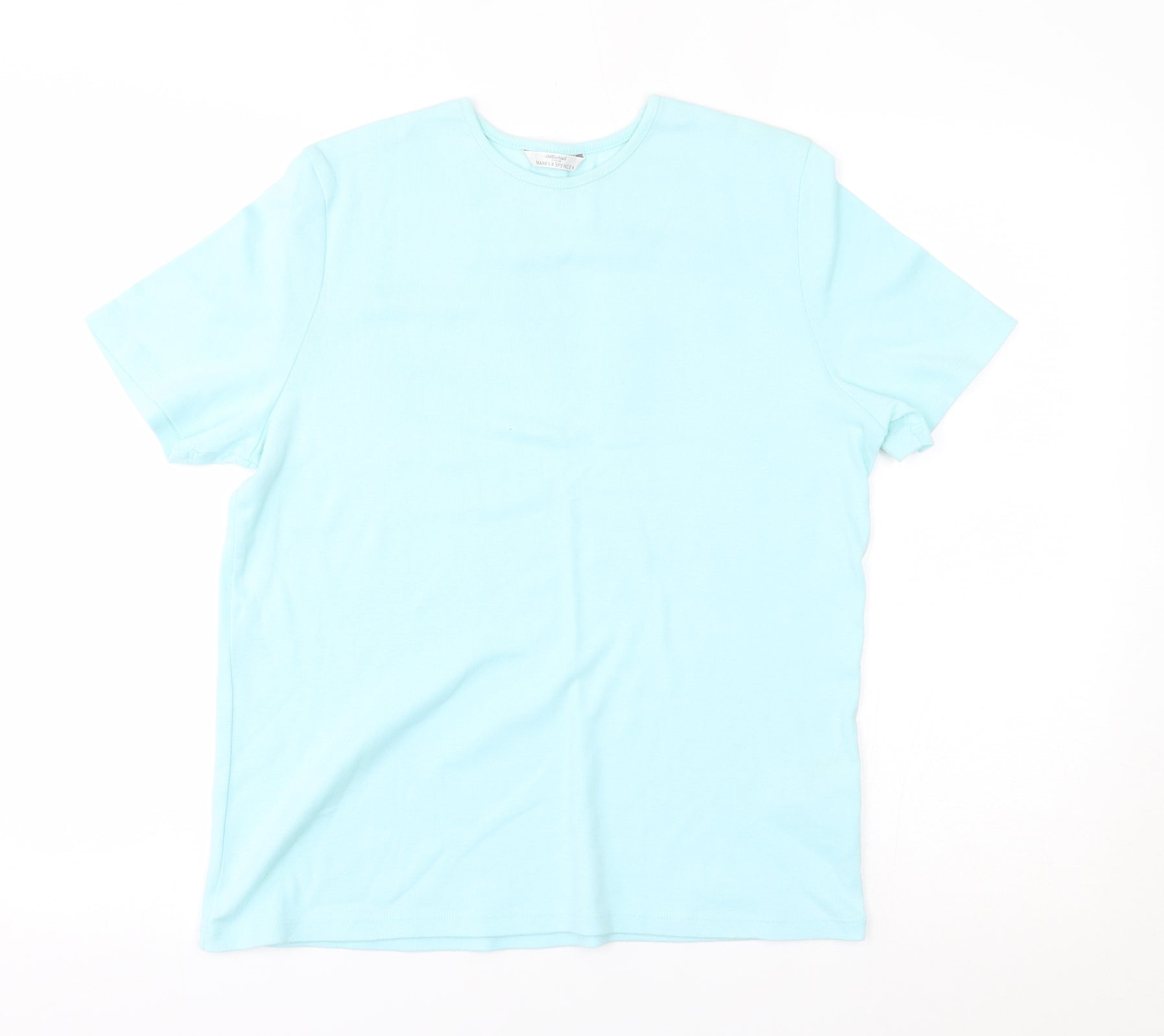 M&S Womens Blue Basic T-Shirt Size 16 – Preworn