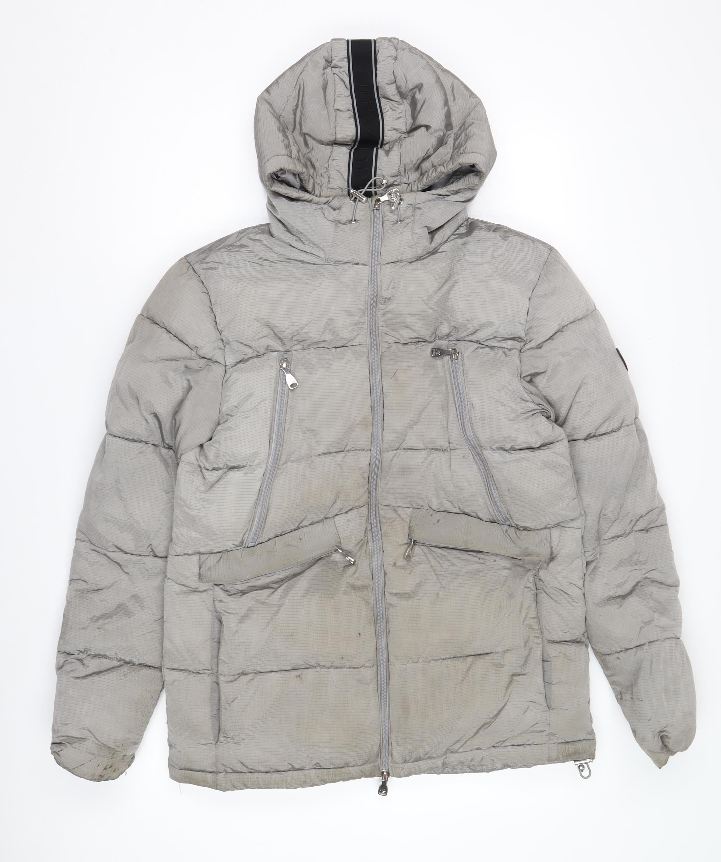 Alessandro Zavetti Grey Puffer Jacket S Unisex Winter – Preworn