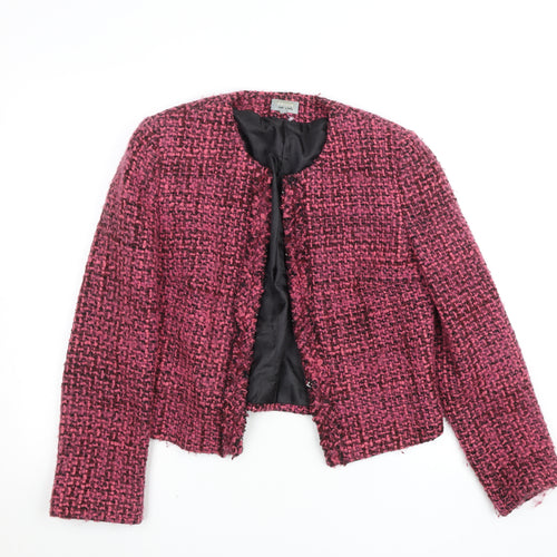 Marks and Spencer Per Una Women's Pink Tweed Wool Blend Blazer Jacket ...