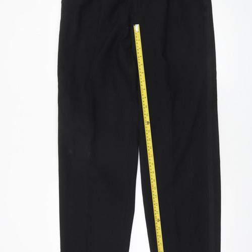 Marks and Spencer Men Black 32L Dress Pants Wool Blend Trousers – Preworn