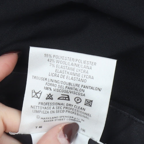 Marks and Spencer Men Black 32L Dress Pants Wool Blend Trousers – Preworn