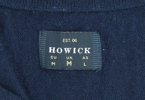 Howick Men’s Blue Merino Wool Half Zip Jumper M – Preworn