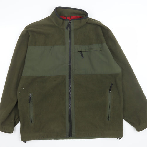 Marks and Spencer Men’s Green Fleece Full Zip Jacket Size L – Preworn