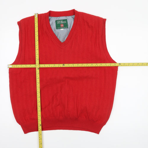 Oscar Jacobson Men's Red Wool Blend V-Neck Golf Vest L – Preworn