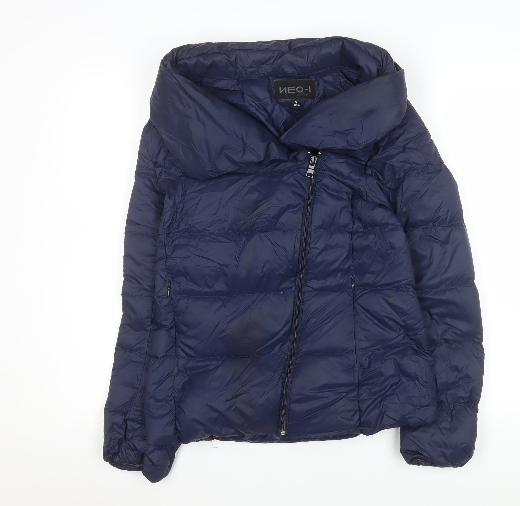 Zara Basic Women's Grey Checked Wool Blend Pea Coat Jacket Size S – Preworn