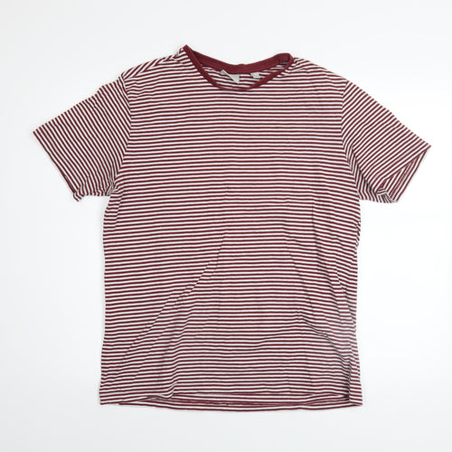 MNG Man Red White Striped Relaxed Fit Men's M T-Shirt – Preworn