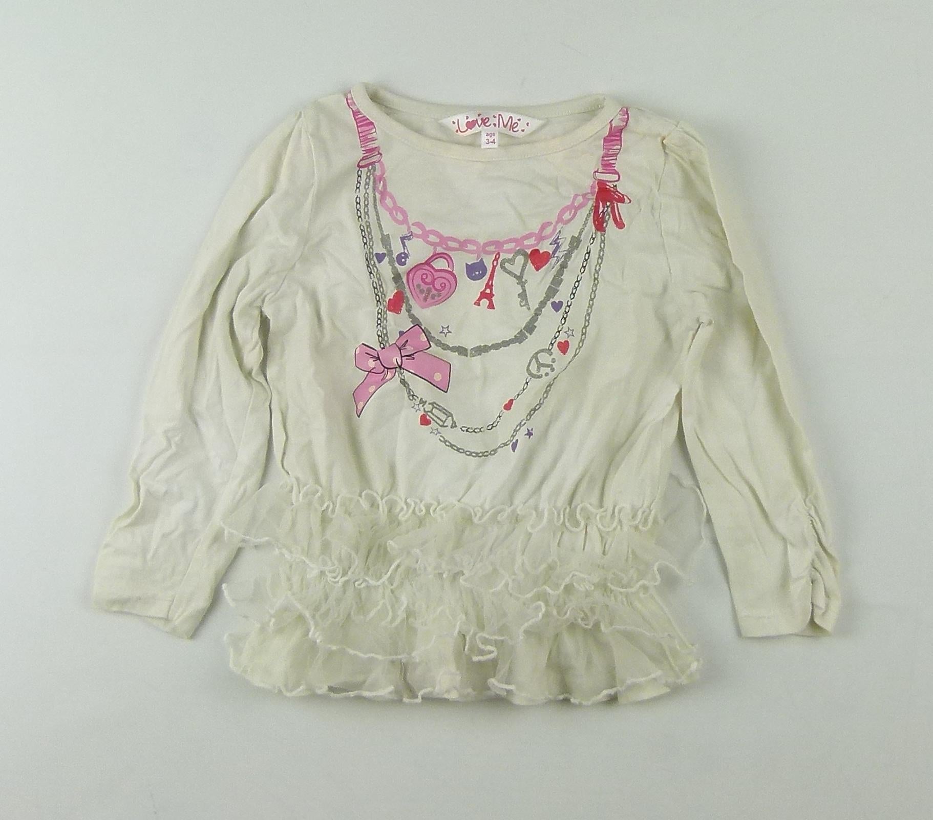 Grabal Alok Girls Ivory Graphic Top Age 3-4 – Preworn