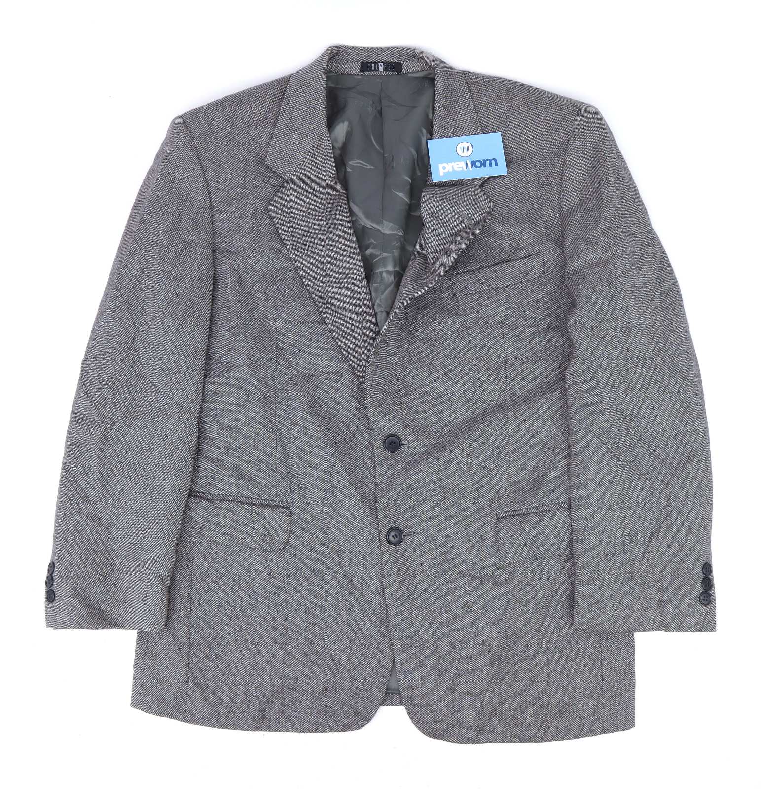 Calypso Mens Wool Grey Suit Jacket 40 Chest (Short) – Preworn