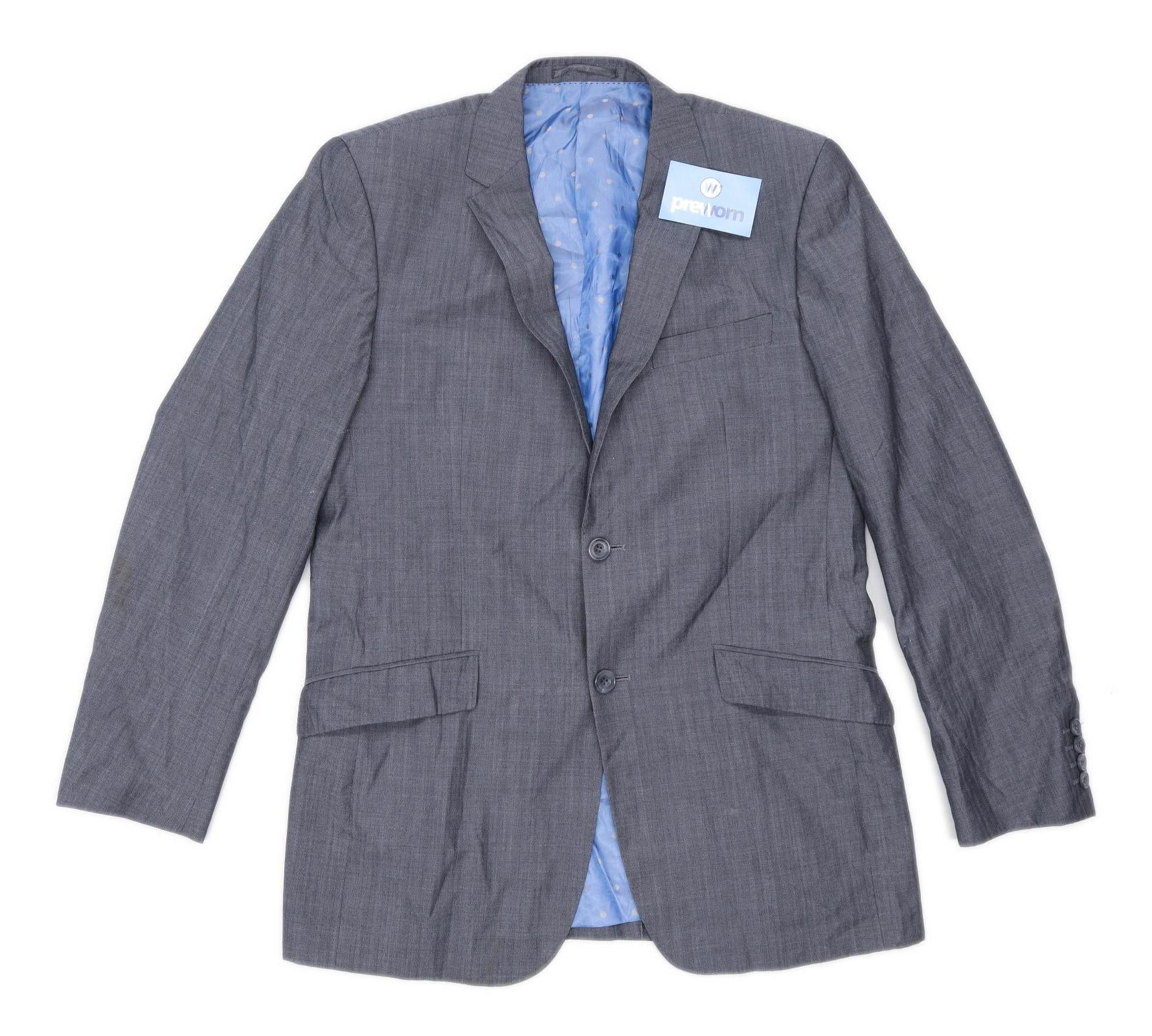 Skopes Mens Wool Blend Grey Suit Jacket 38 Chest (Long) – Preworn