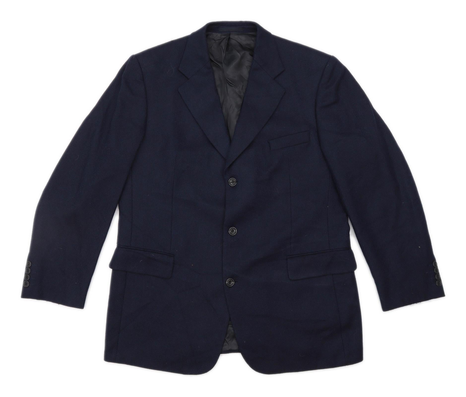 Odermark Mens Wool Blend Blue Suit Jacket 44 Chest (Regular) – Preworn