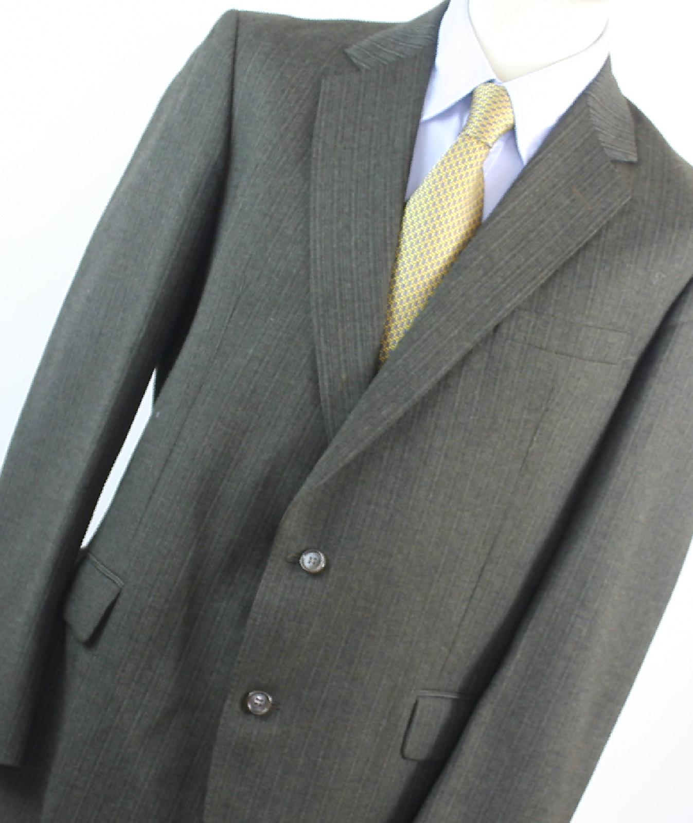 Simon Mens Brown Striped Wool Suit Jacket Size 44/Ja – Preworn
