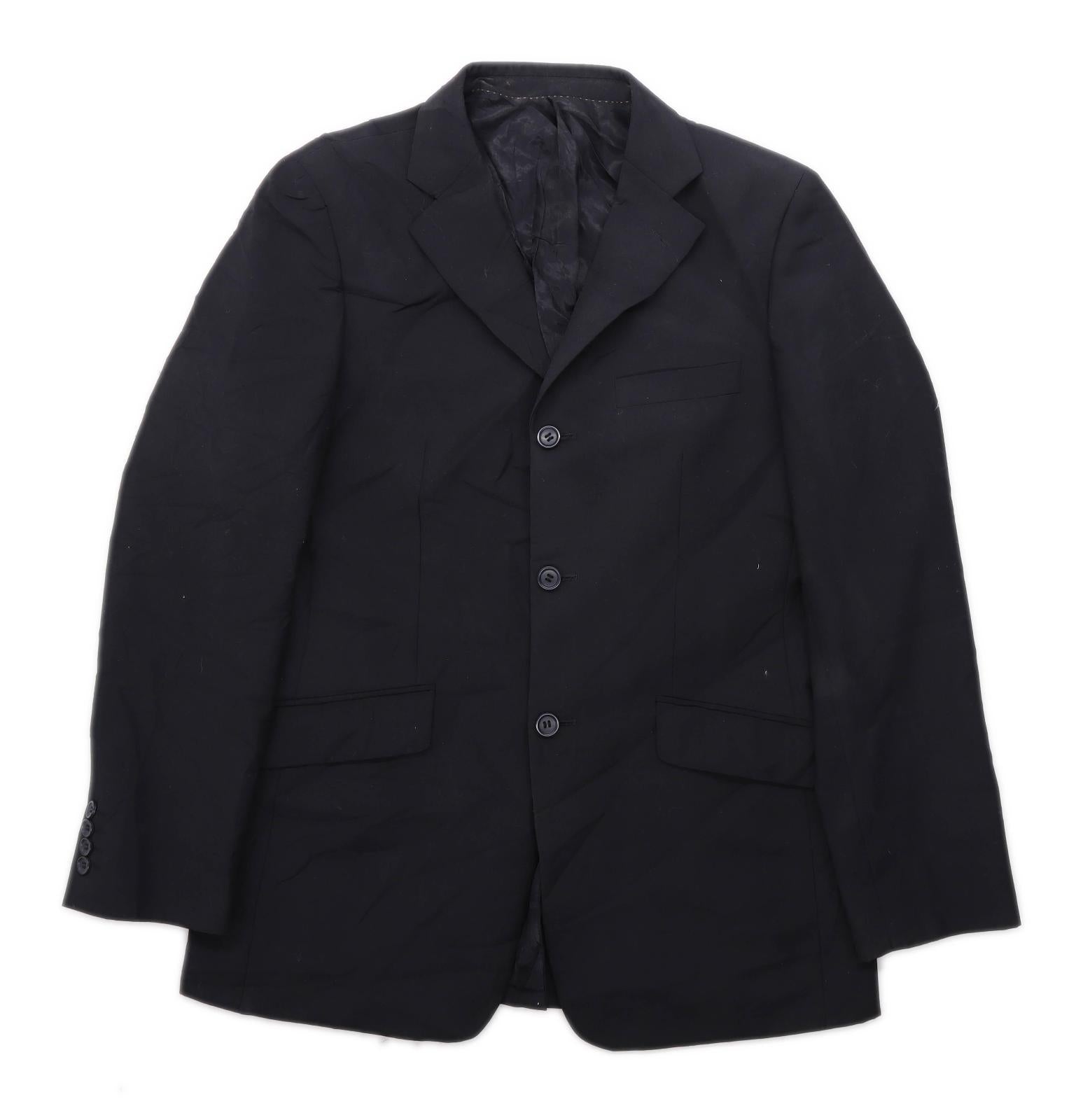 Topman Mens Wool Blend Black Suit Jacket 38 Chest (Regular) – Preworn