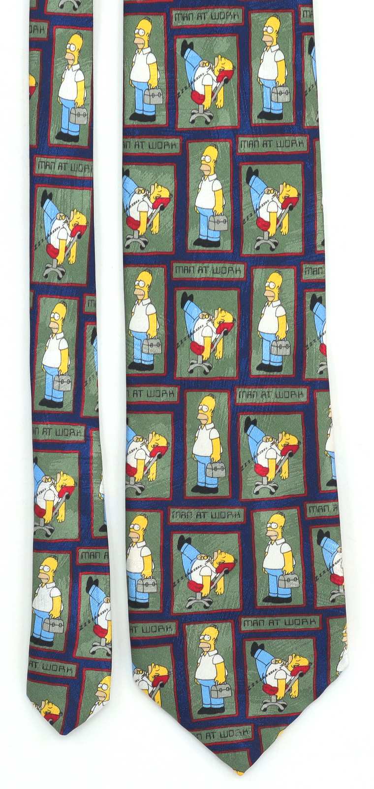 Homer Simpson Man At Work St Michael Mens Blue Character Wide Fit Tie ...
