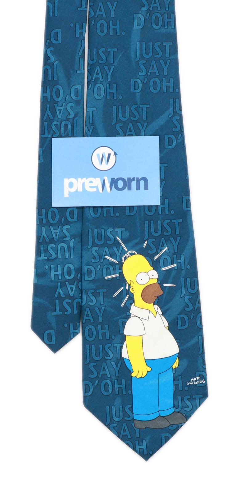 Homer Simpson Picasso Mens Blue Character Extra Wide Fit Tie – Preworn
