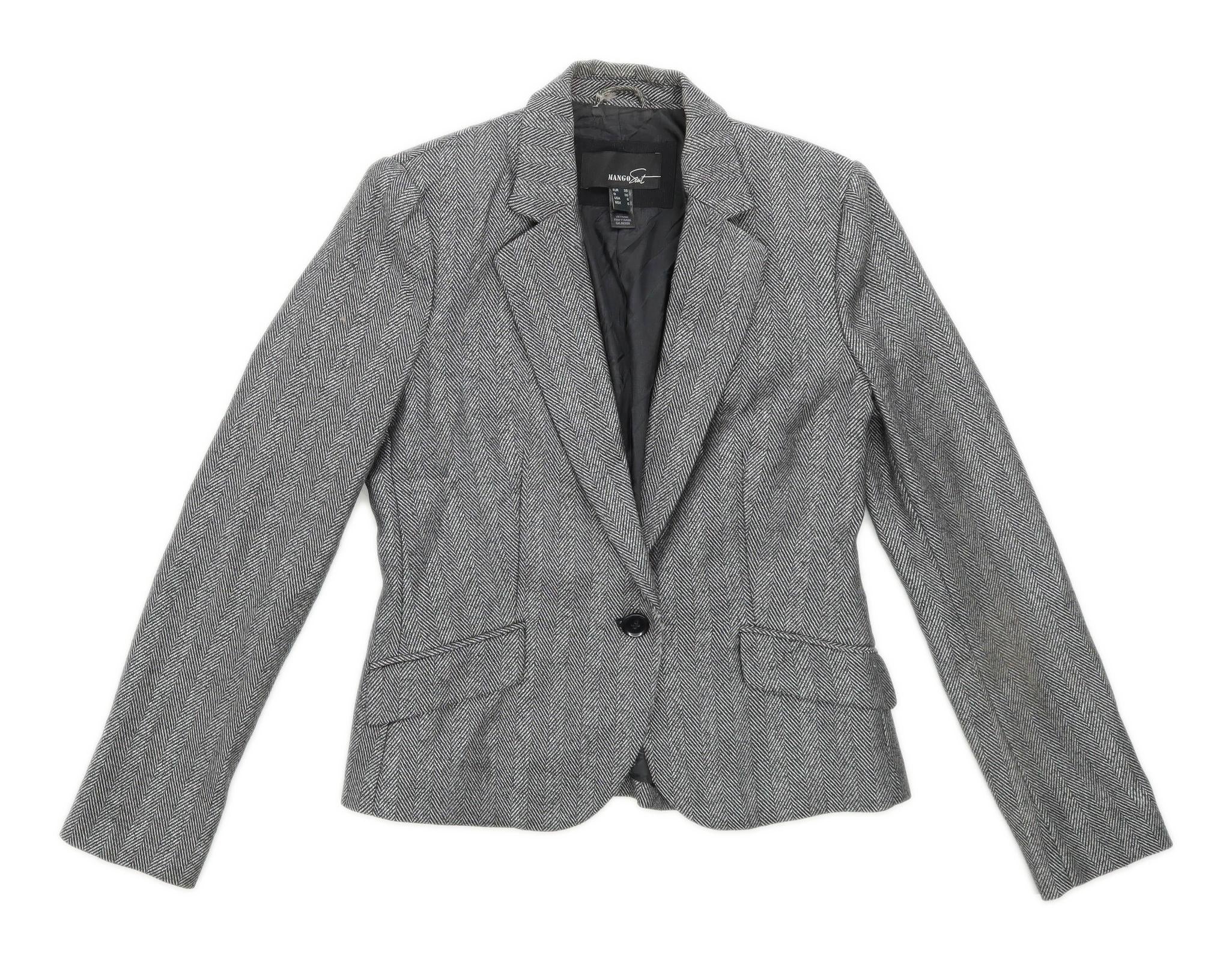 Mango Womens Size 8 Grey Suit Jacket (Regular) – Preworn
