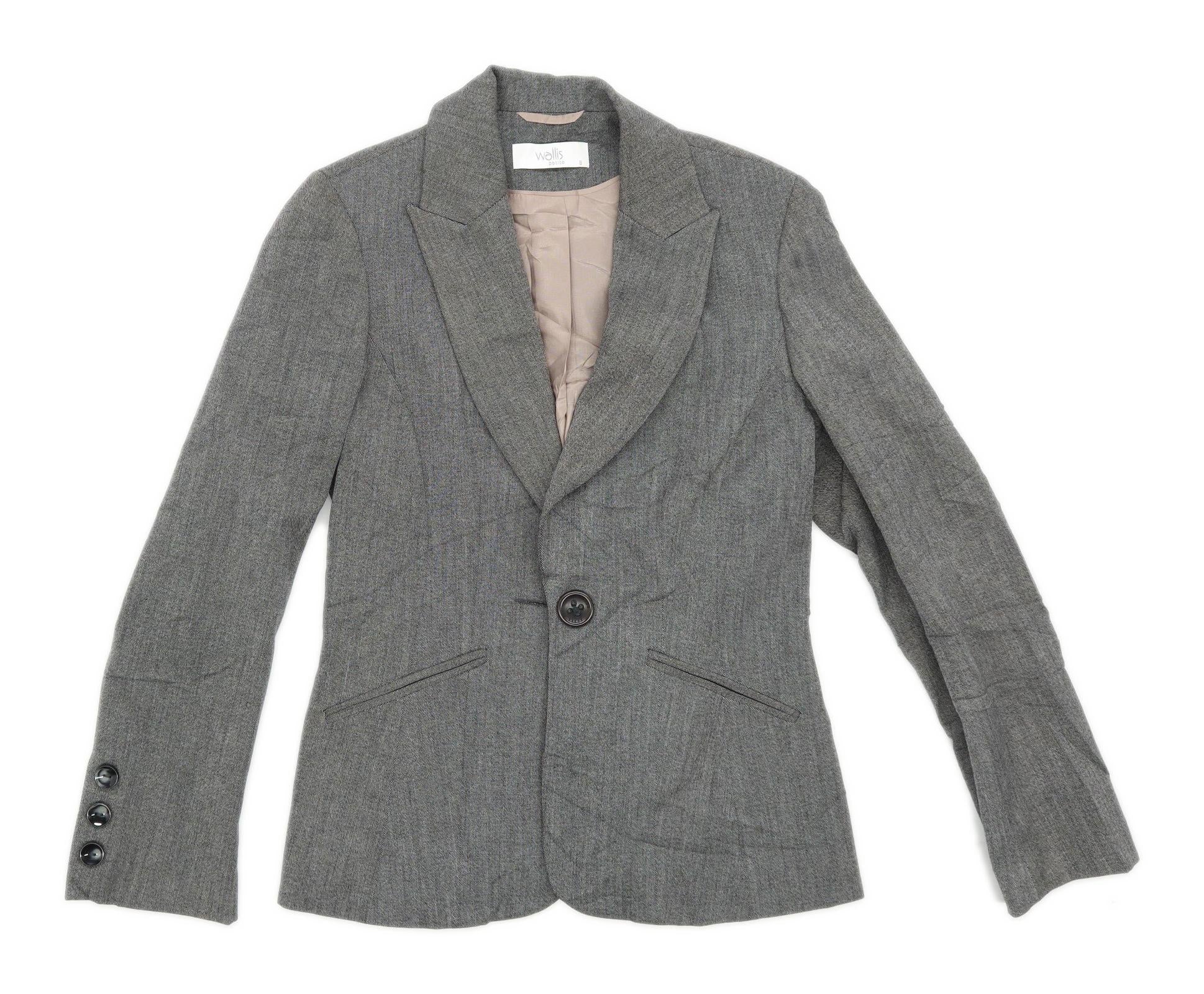 Wallis Womens Size 8 Grey Suit Jacket (Regular) – Preworn