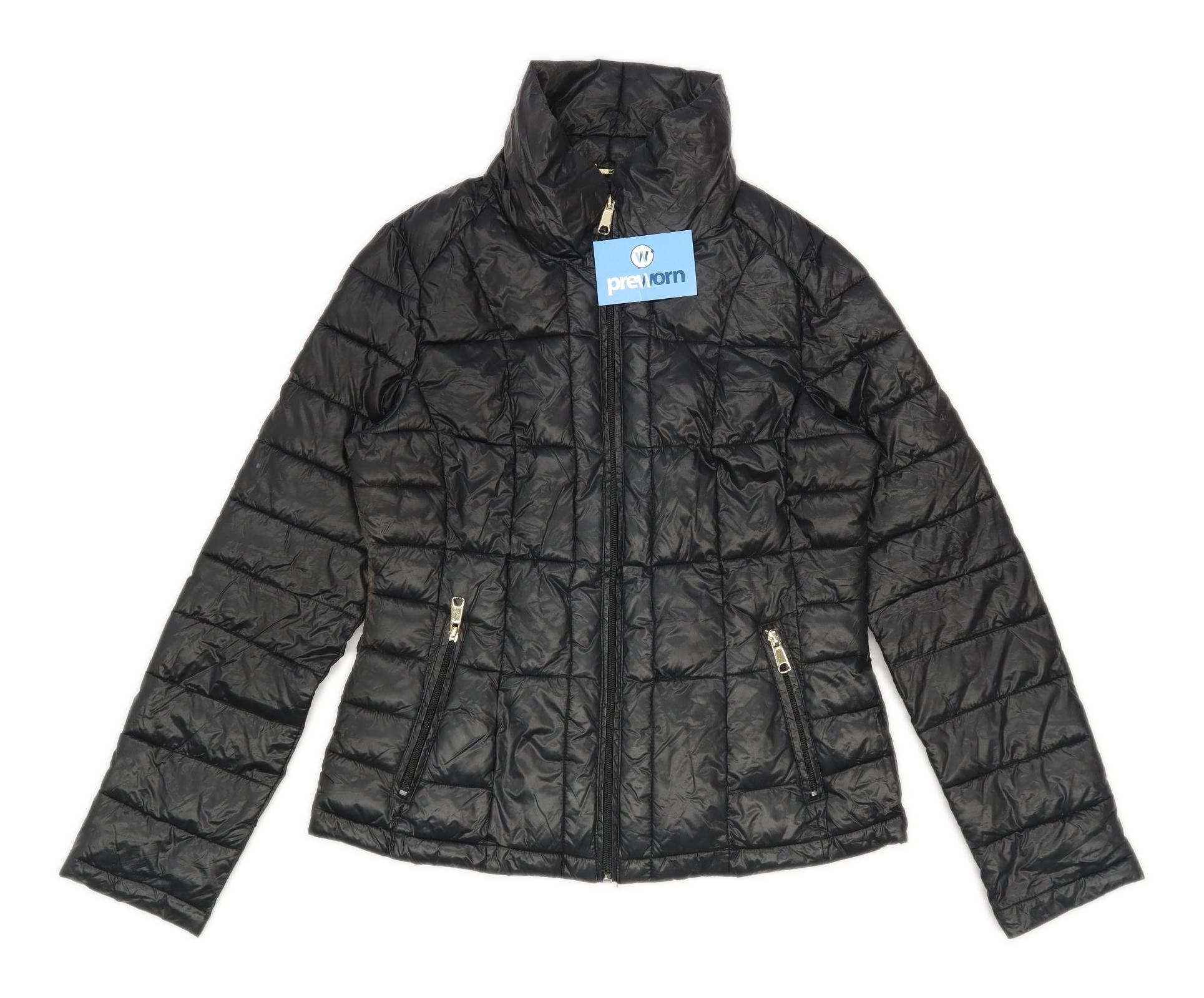 Black Rivet Womens Size S Black Lightweight Zip Up Puffer Jacket – Preworn