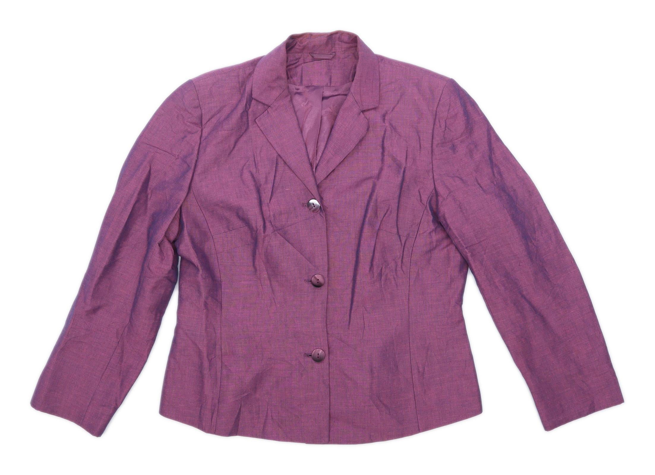 Principles Womens Size 14 Purple Linen Blend Suit Jacket (Regular ...