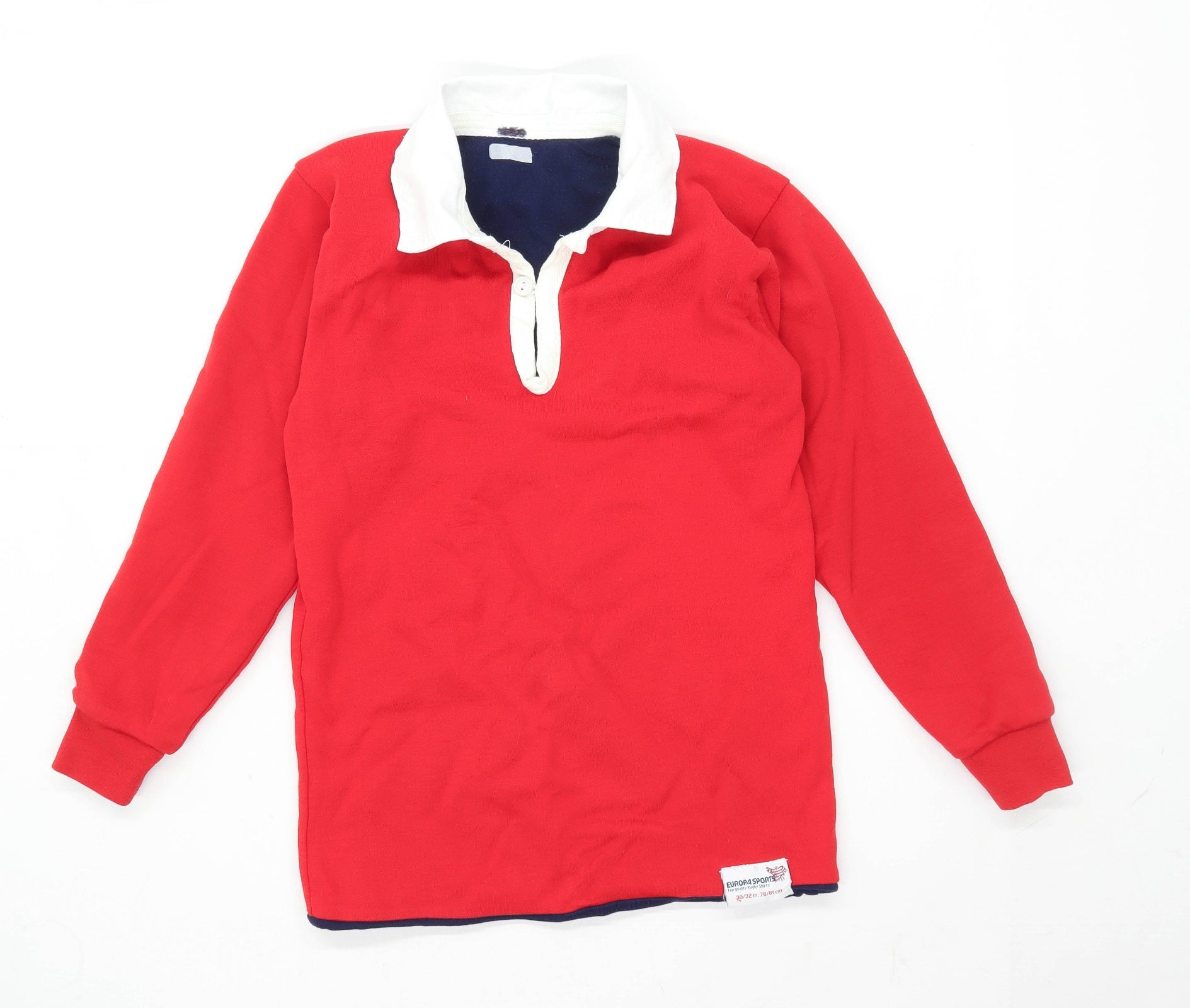Europa Sports Mens Size S Cotton Blend Red Rugby Shirt – Preworn