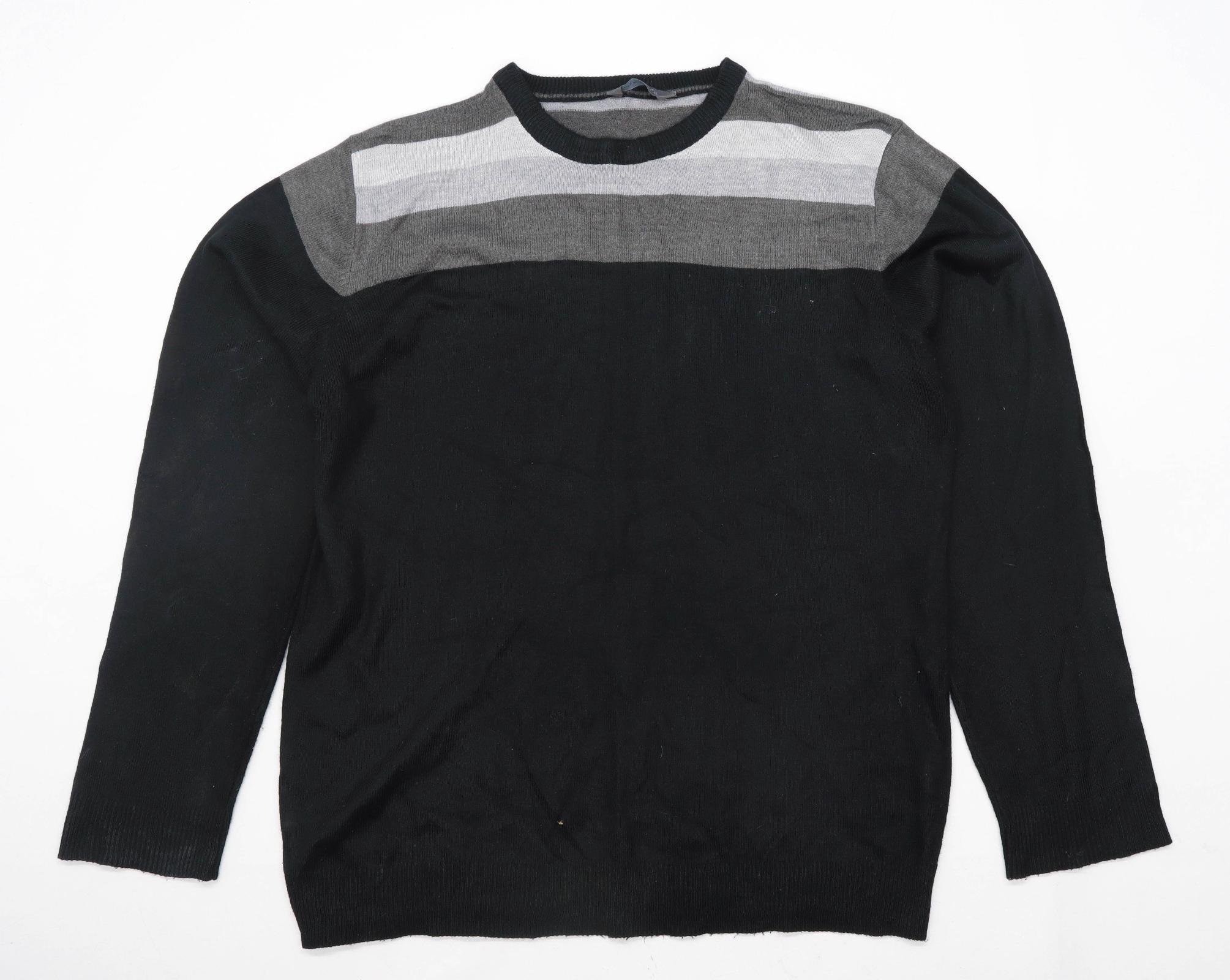 Cedarwood State Mens Size XL Striped Black Jumper – Preworn