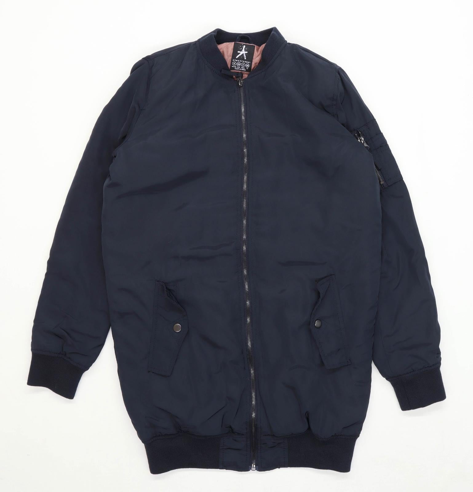 Primark Womens Size 6 Blue Zip Up Bomber Jacket – Preworn