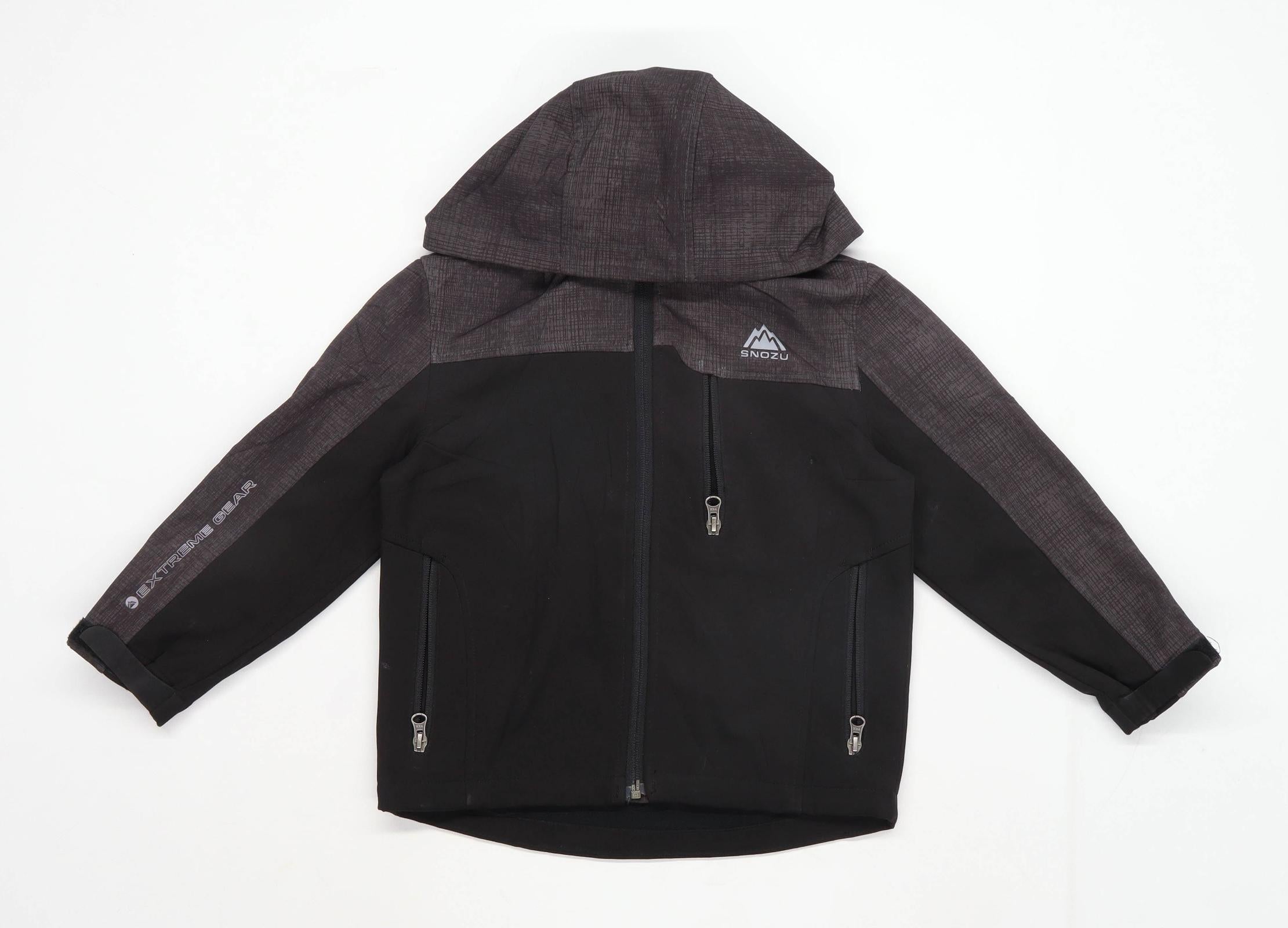 Snozu Boys Striped Black Coat Age XS – Preworn