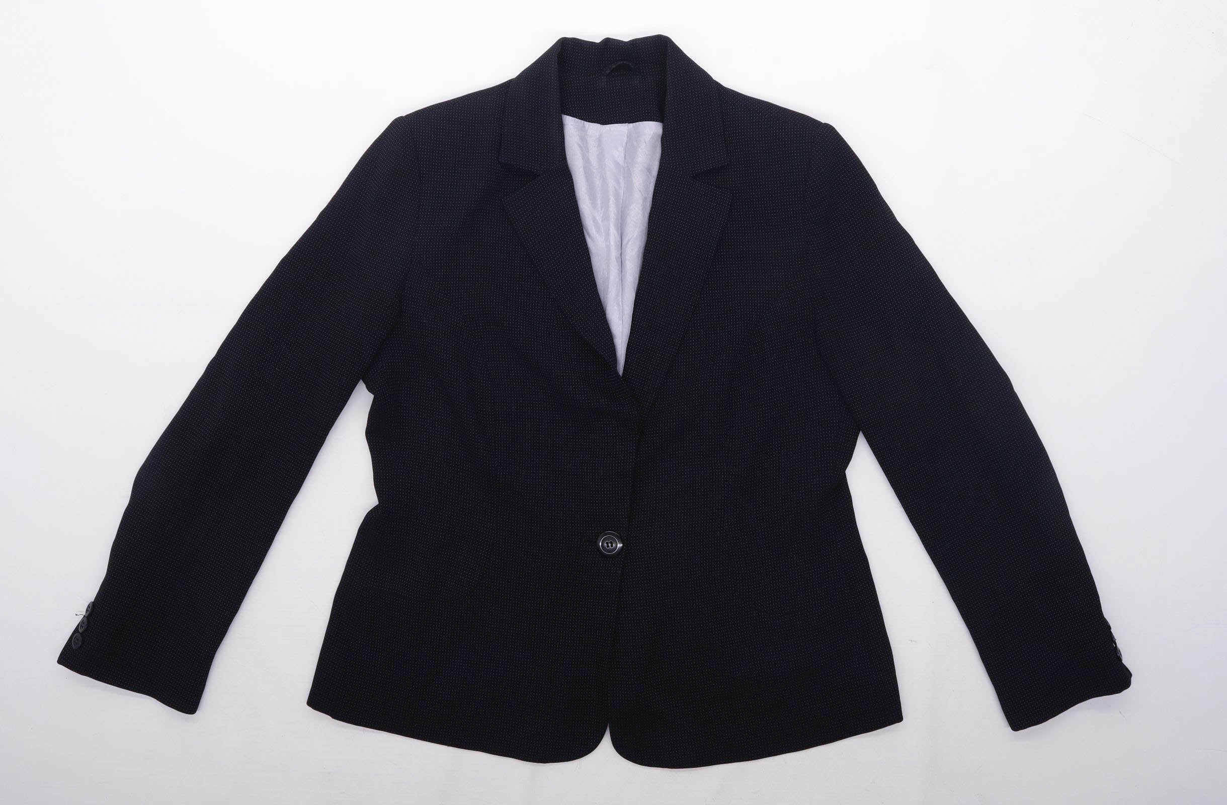 Dorothy Perkins Womens Size 16 Blue Spotted Suit Jacket (Regular) – Preworn
