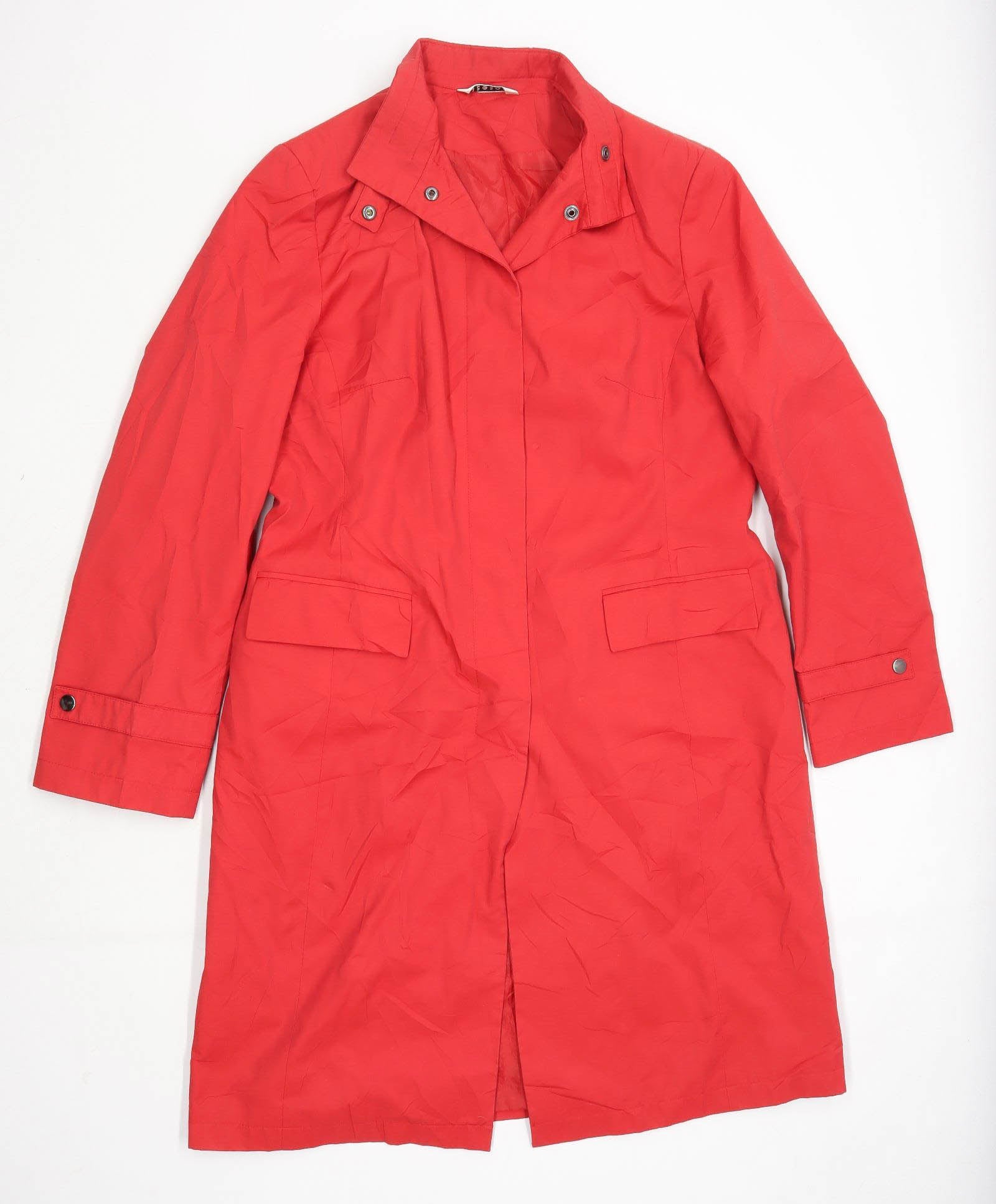 George Womens Size 12 Cotton Blend Red Lightweight Overcoat – Preworn