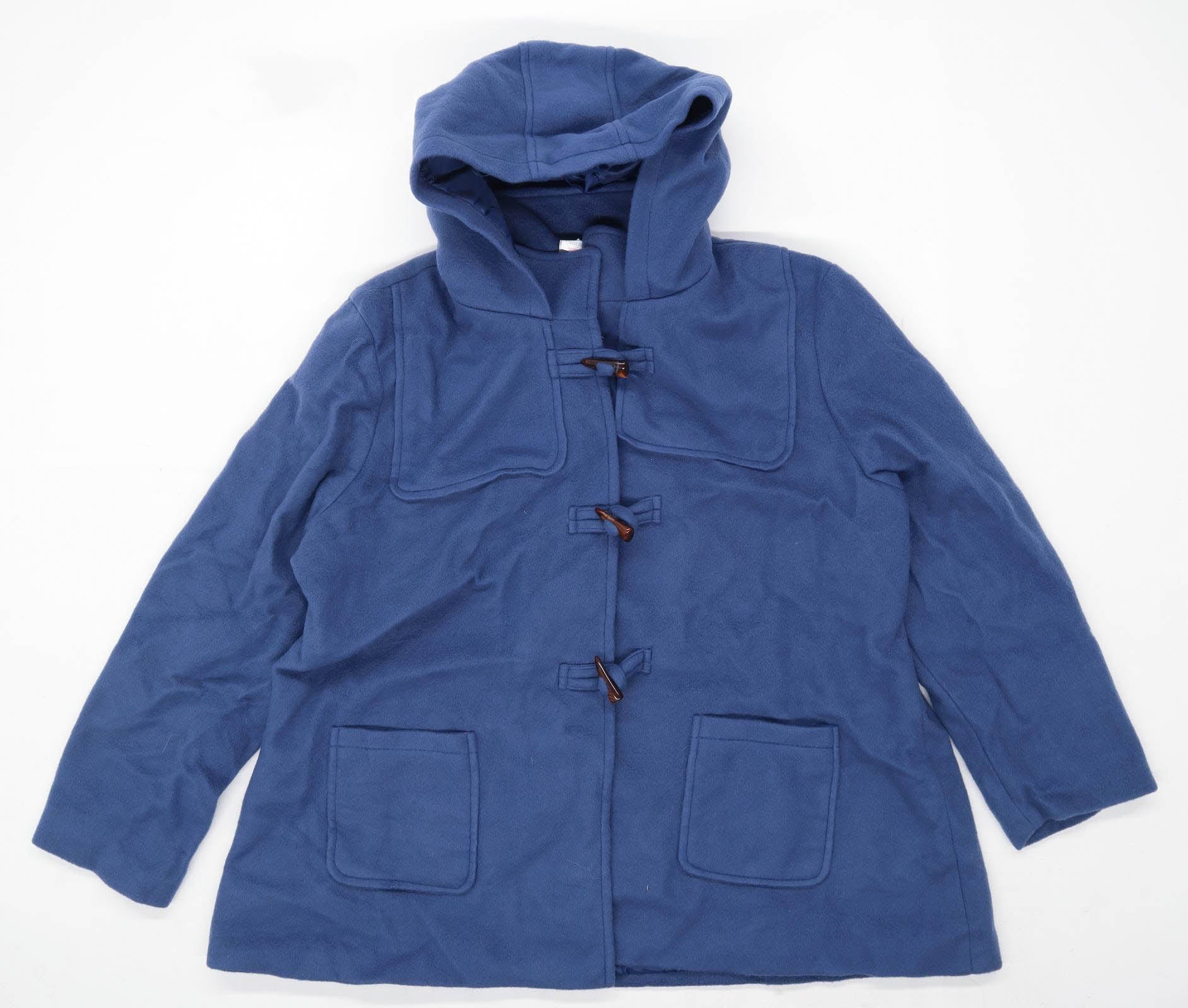 Anne De Lancay Womens Size XL Blue Fleece Coat – Preworn