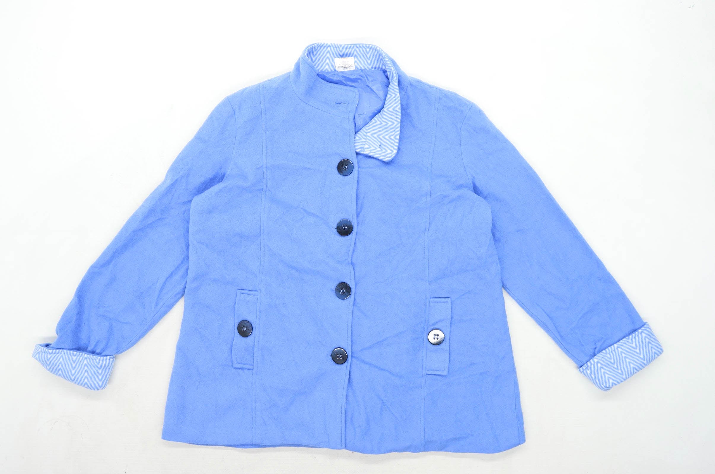 Anne De Lancay Womens Size M Fleece Blue Jacket – Preworn