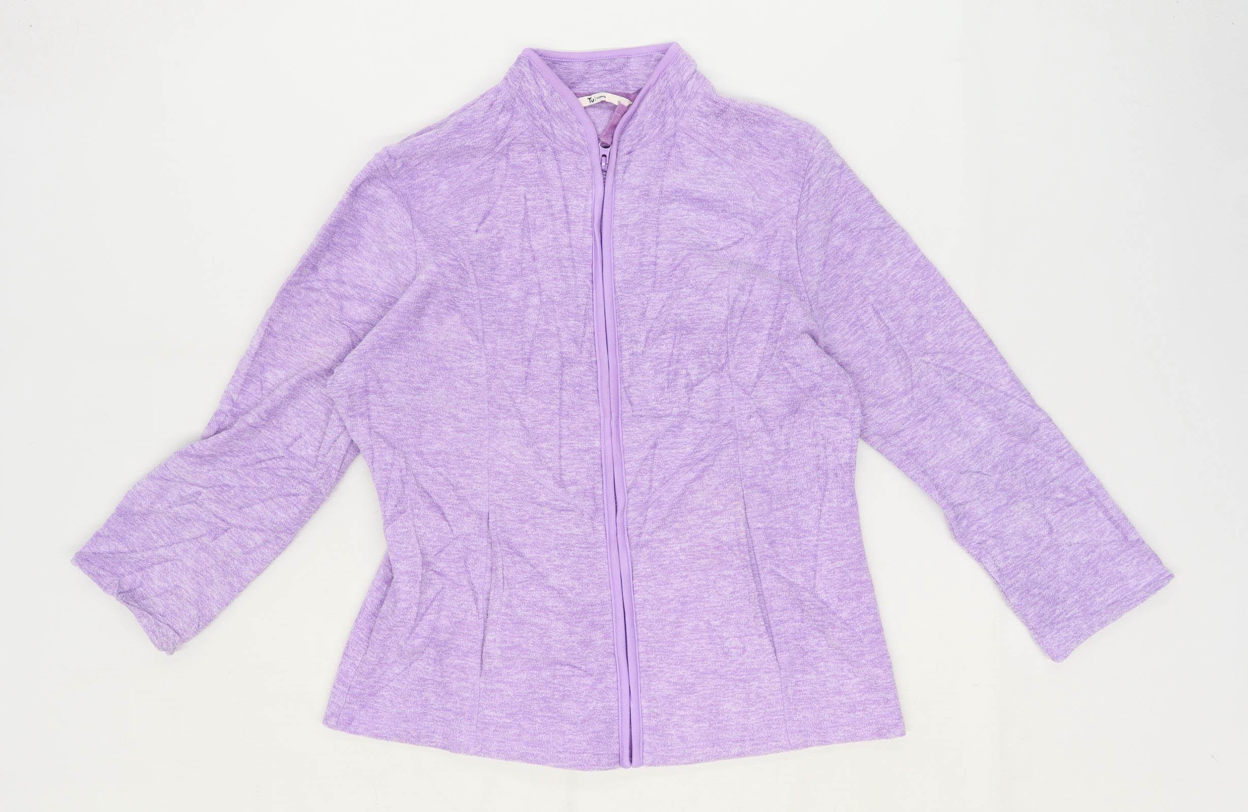 TU Womens Size 12 Fleece Purple Zip Up Jacket – Preworn