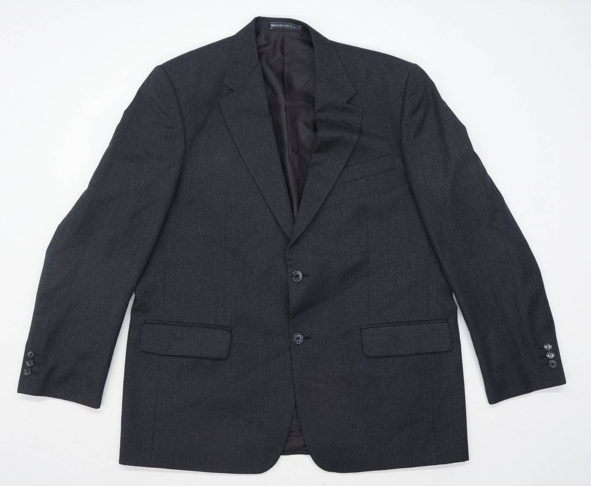 Greenwoods Mens Wool Blend Grey Suit Jacket 44 Chest (Regular) – Preworn