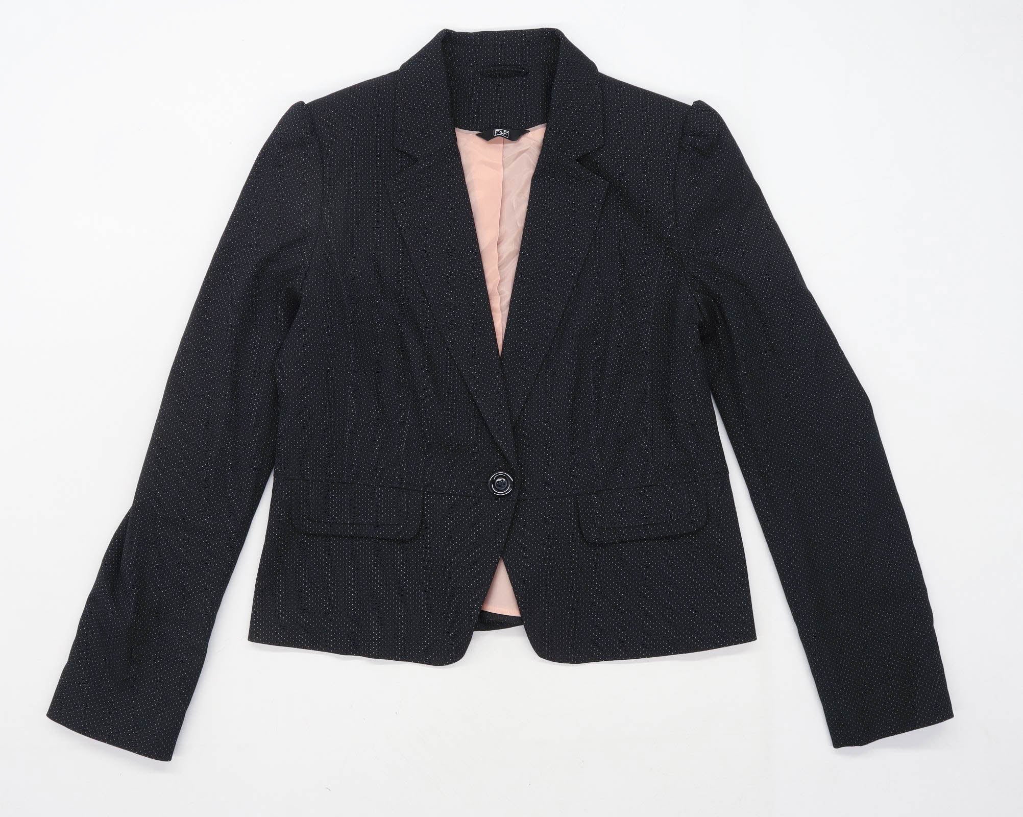 F&F Womens Size 14 Black Spotted Suit Jacket (Regular) – Preworn