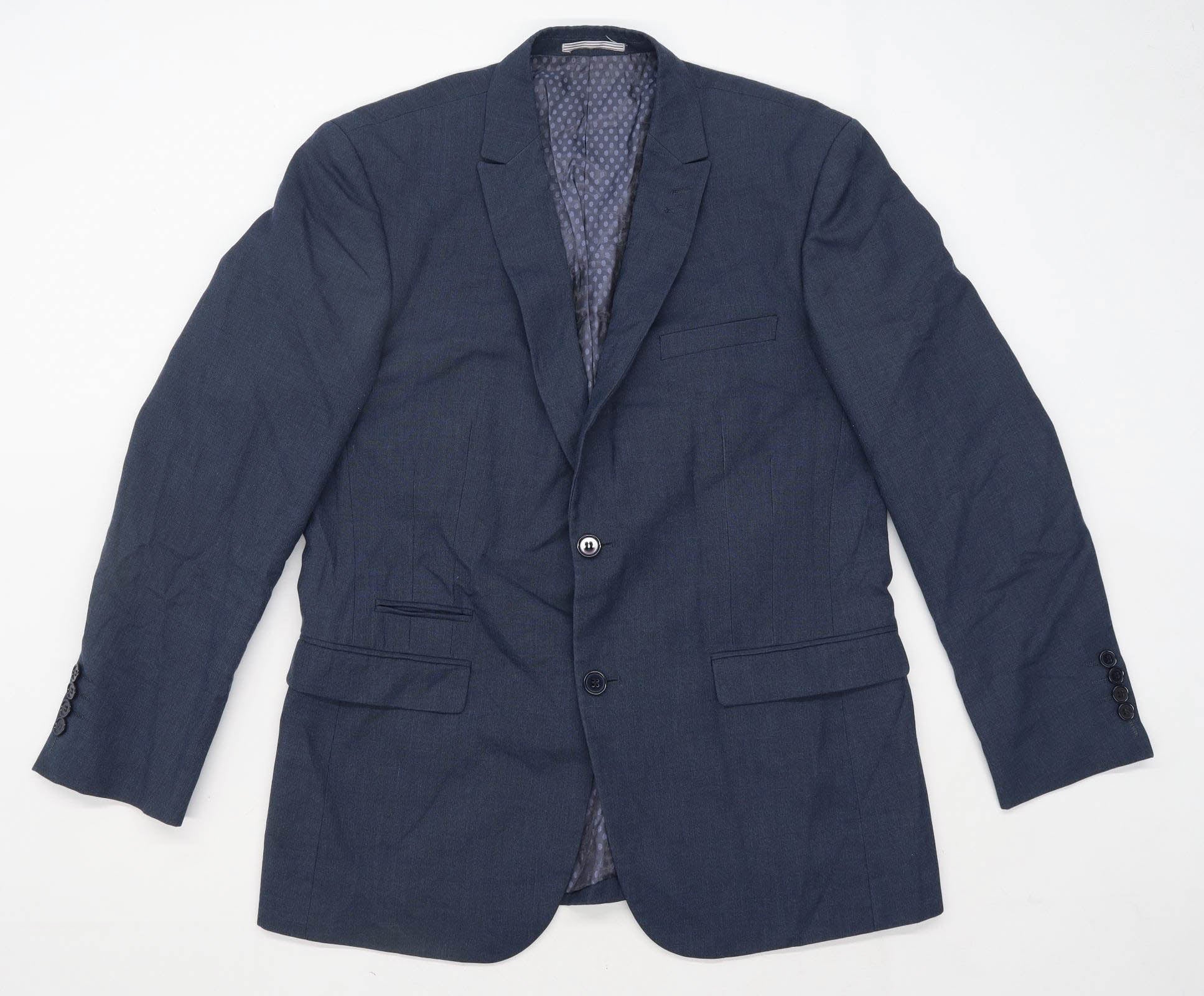 Skopes Mens Wool Blend Blue Suit Jacket 40 Chest (Regular) – Preworn