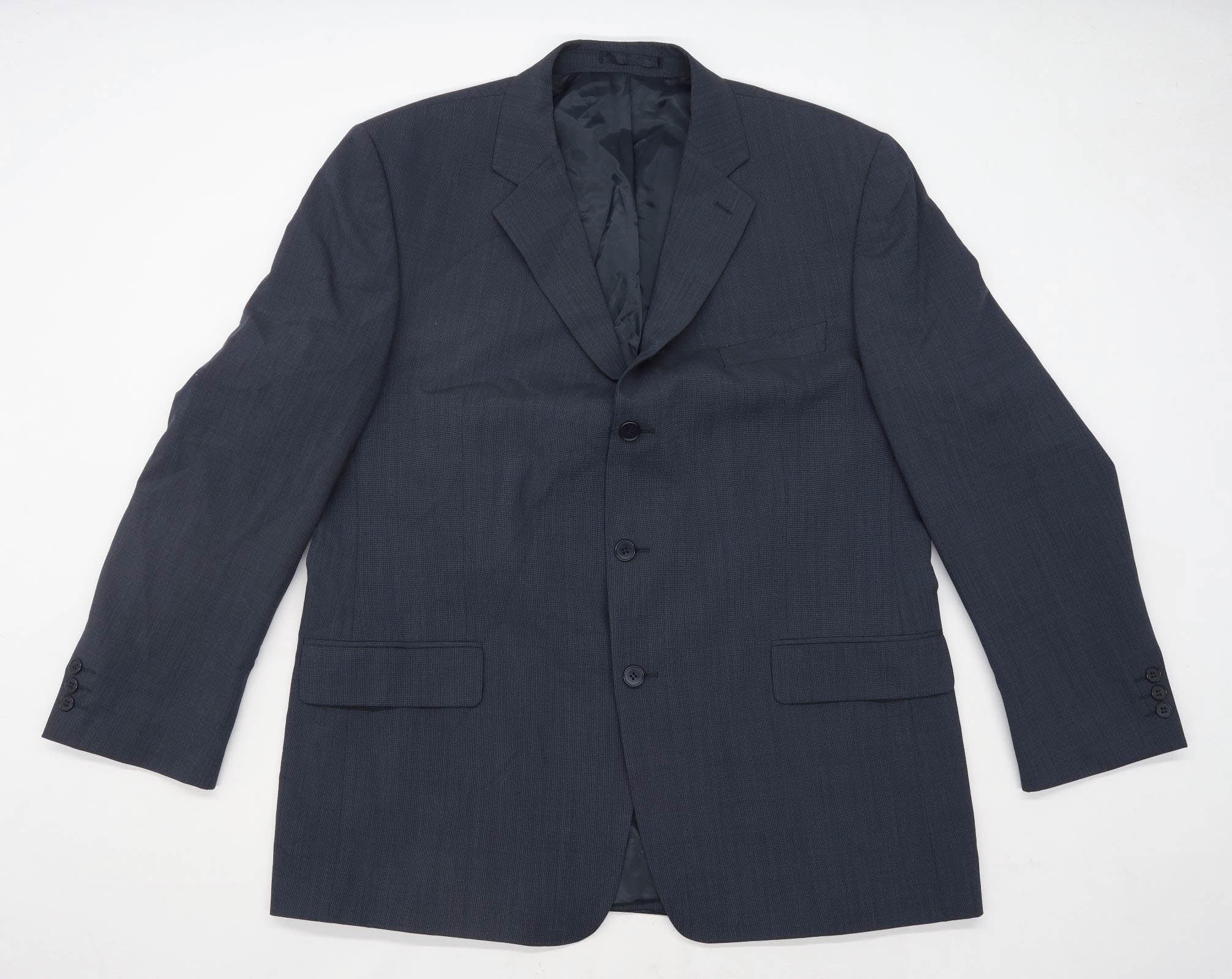 Karl Jackson Mens Wool Blend Grey Suit Jacket 46 Chest (Regular) – Preworn