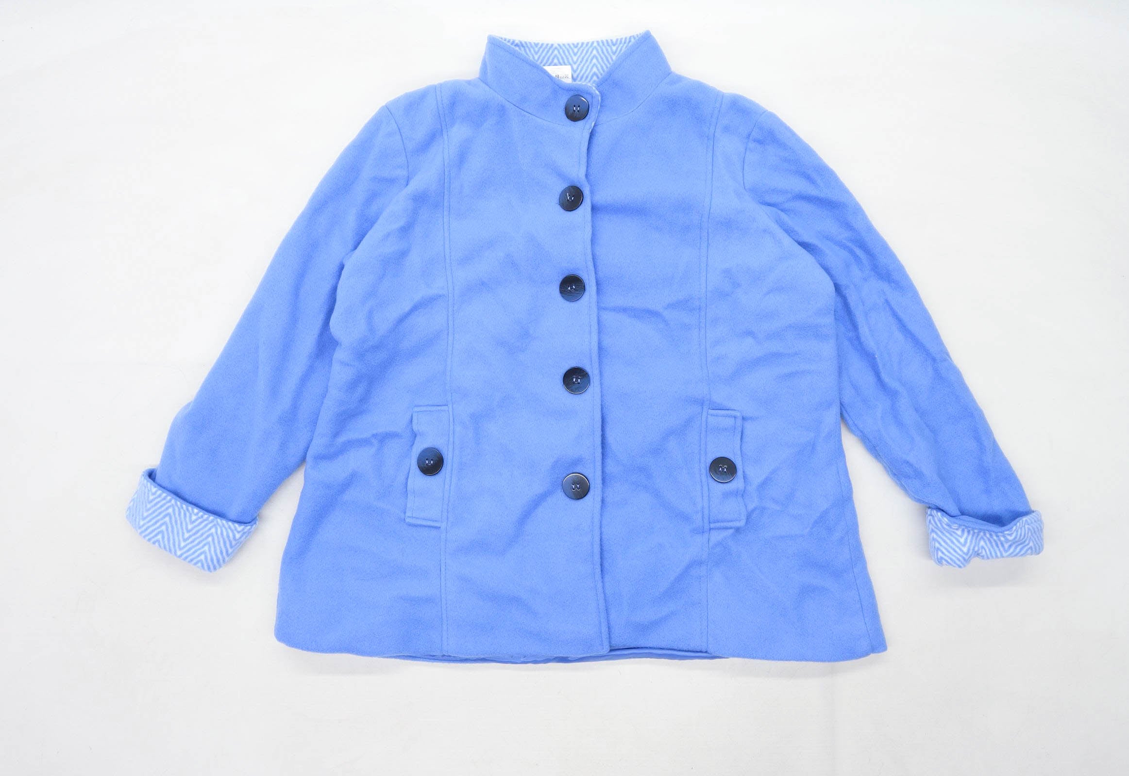 Anne De Lancay Womens Size L Blue Fleece Jacket – Preworn
