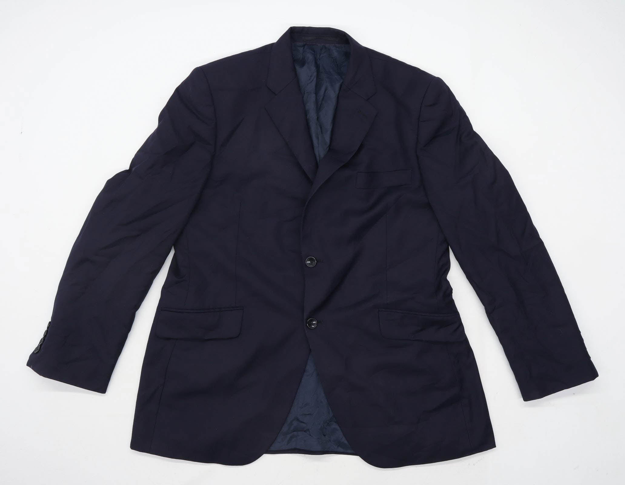 Howick Mens Wool Blue Suit Jacket 42 Chest (Regular) – Preworn