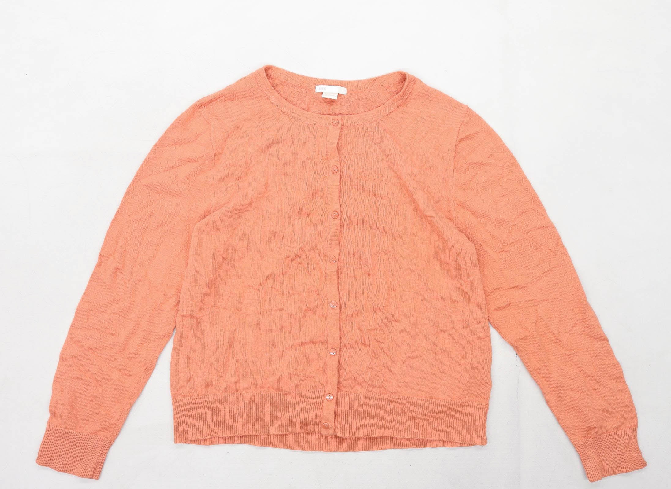 H&M Womens Size L Cotton Blend Peach Cardigan (Regular) – Preworn