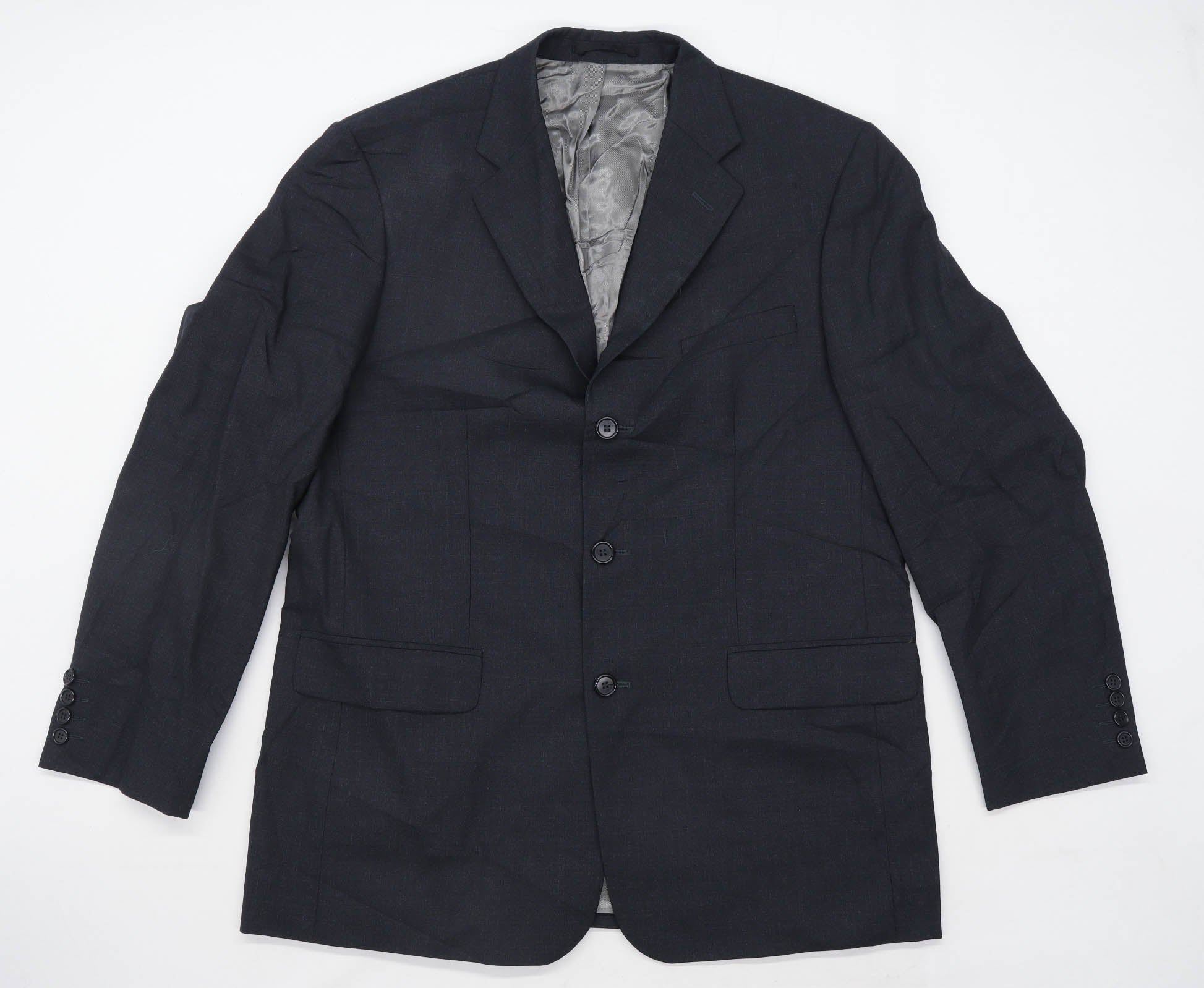Augustus Rex Mens Wool Black Suit Jacket 42 Chest (Regular) – Preworn