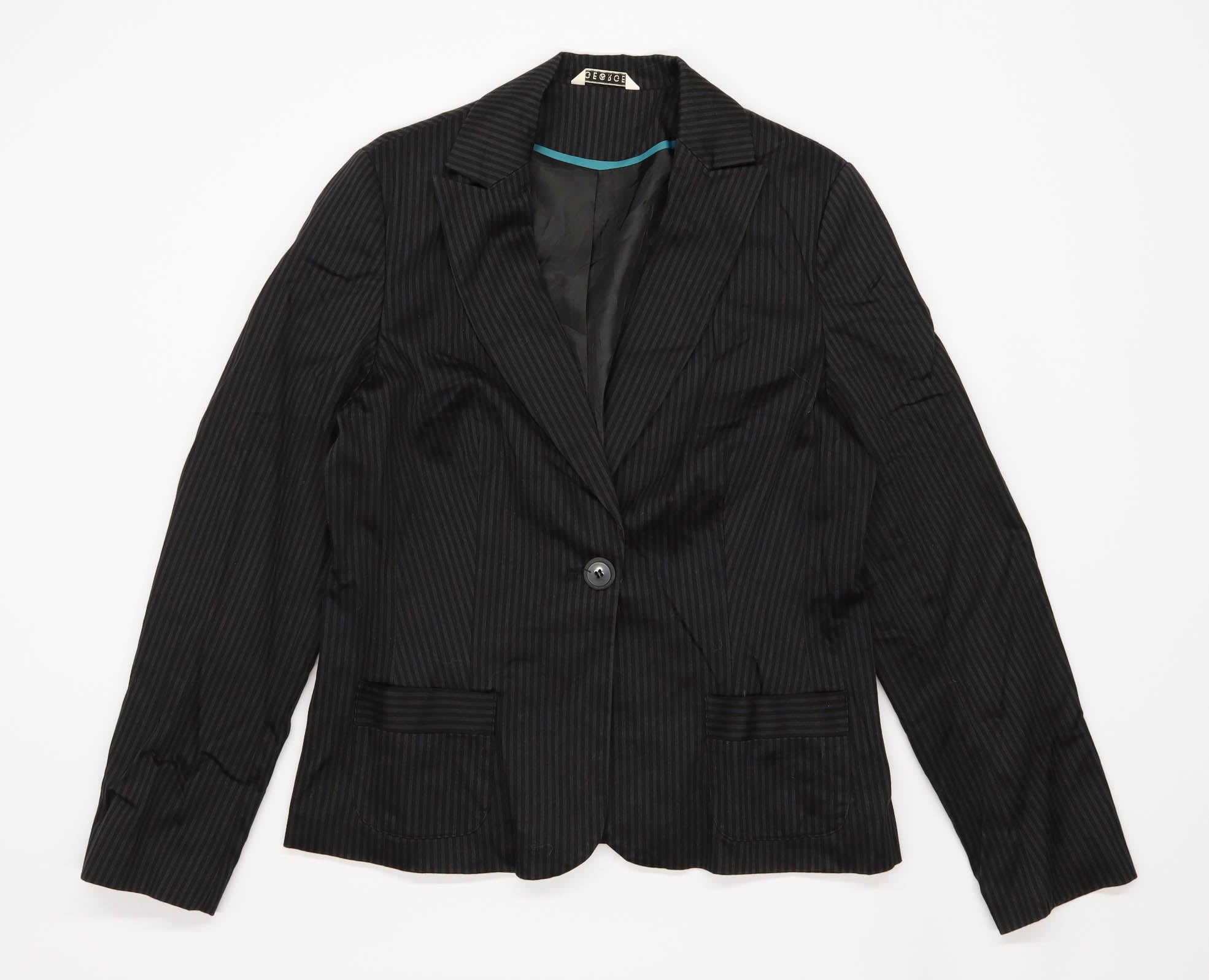 George Womens Size 16 Grey Cotton Blend Striped Suit Jacket (Regular ...