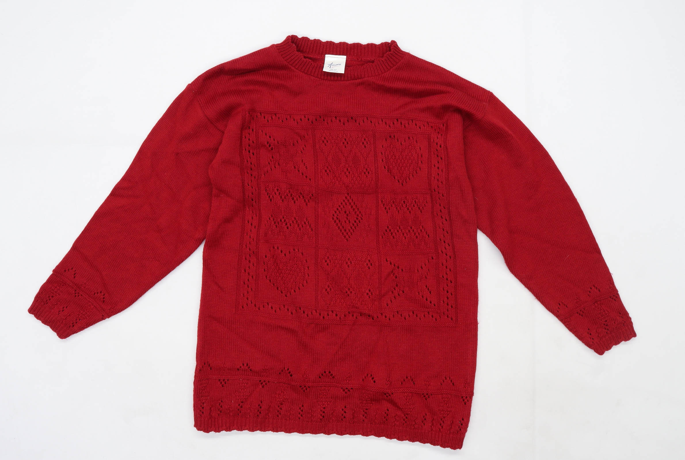 Amari Womens Size 10-12 Textured Red Jumper (Regular) – Preworn