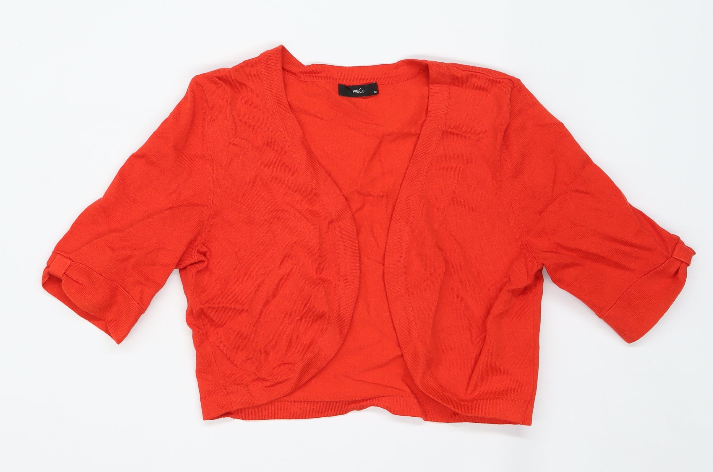 M&Co Womens Size 10 Cotton Blend Red Shrug (Regular) – Preworn