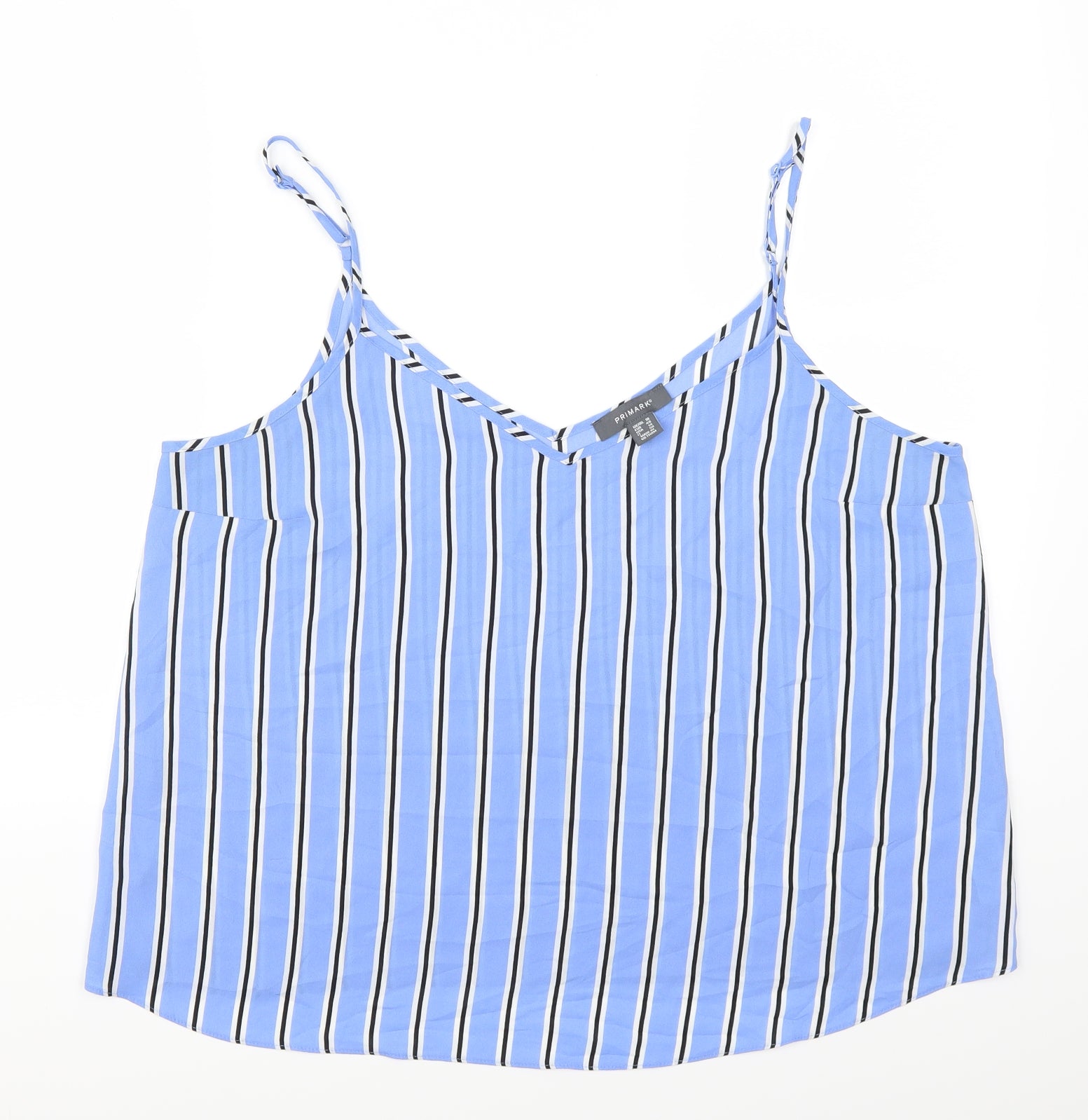 Primark Womens Blue Striped Basic Tank Size 18 – Preworn