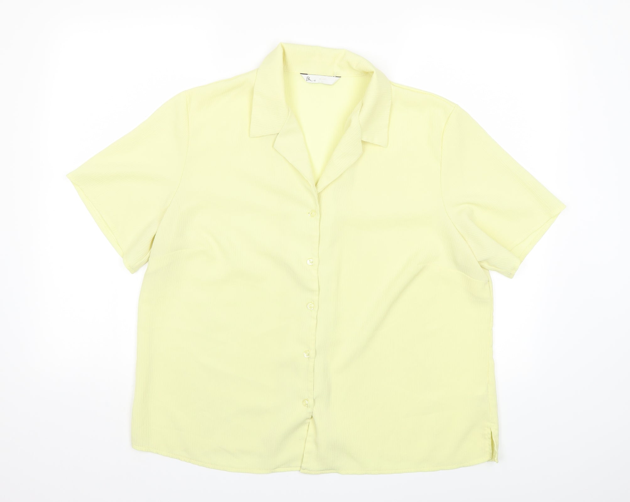 BHS Womens Yellow Basic Button-Up Size 20 – Preworn