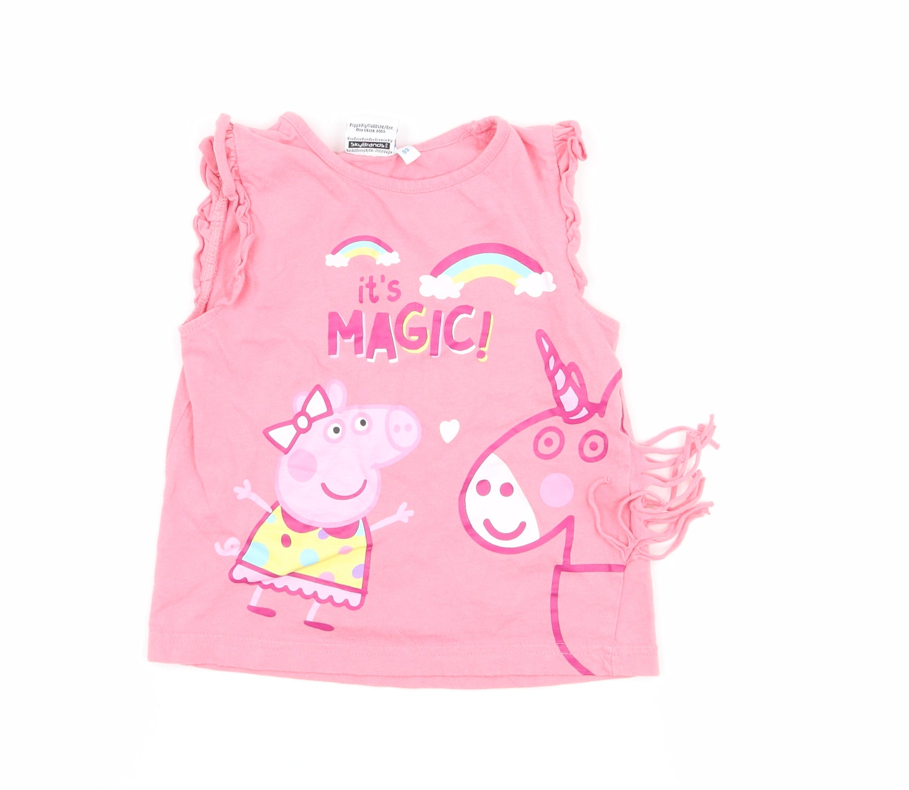 Peppa Pig Girls Pink Basic Tank Size 3 Years - peppa pig unicorn – Preworn