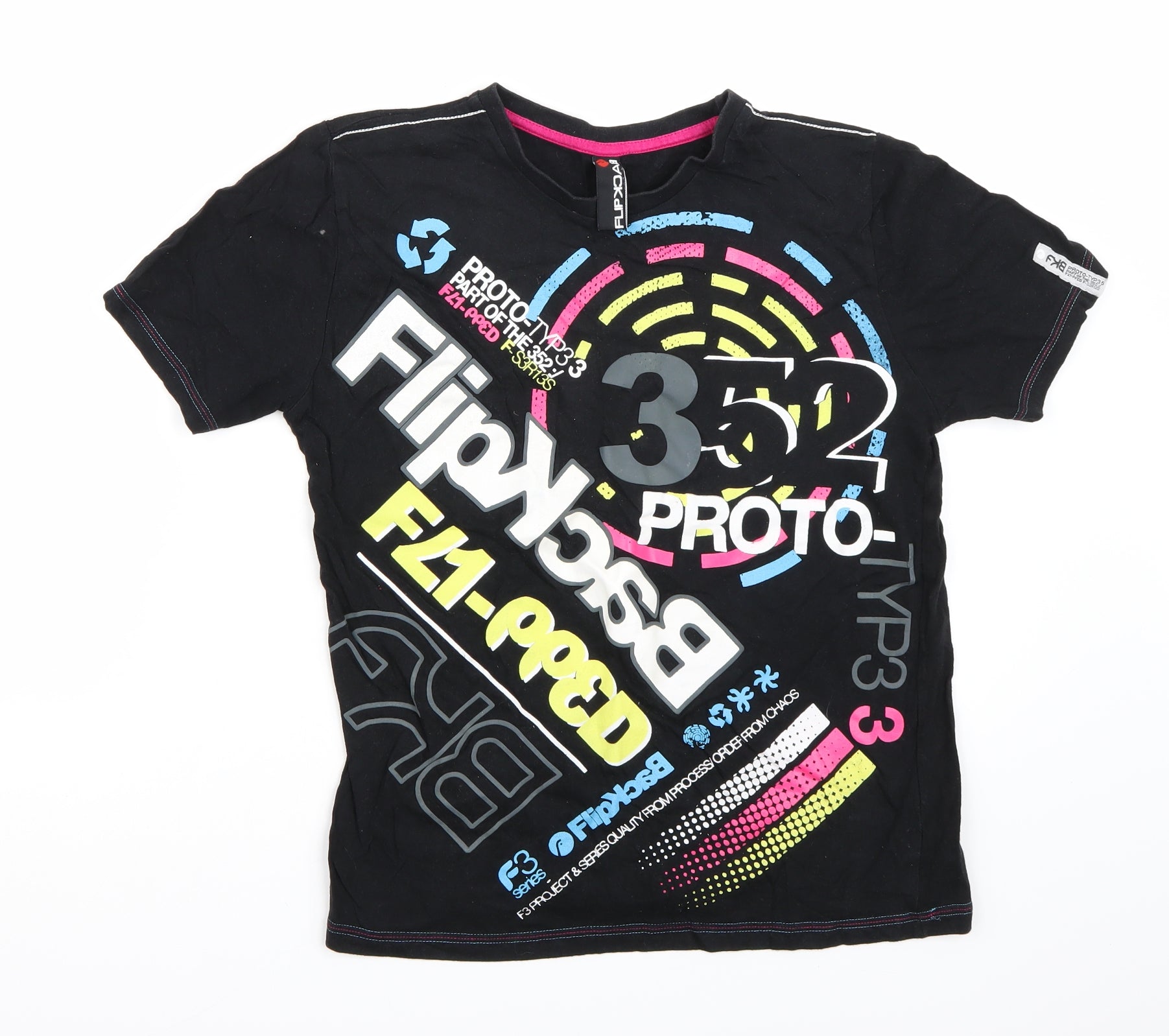 Flipback Boys Black Basic T-Shirt Size 13 Years – Preworn