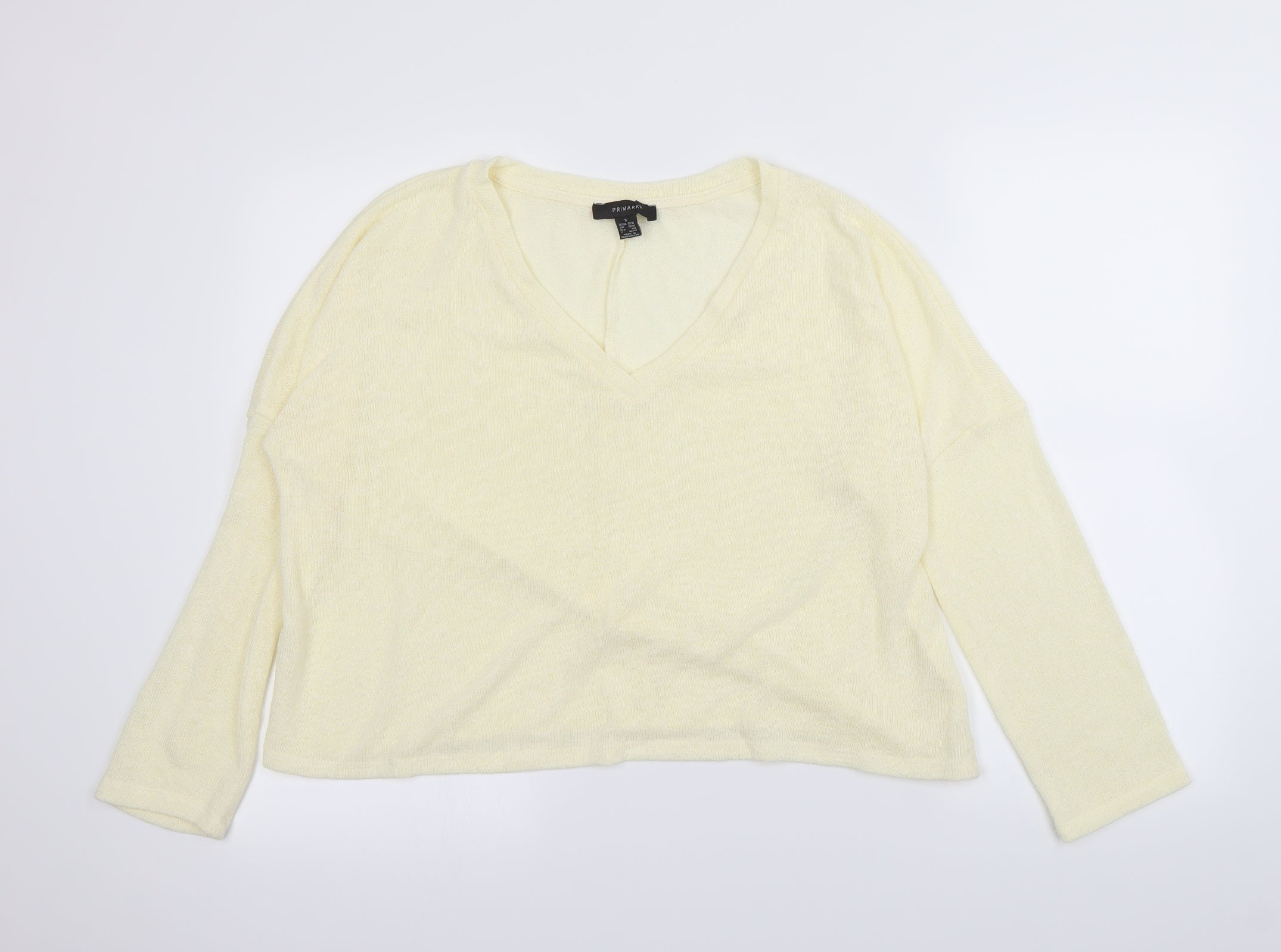 Primark Womens Yellow Henley Jumper Size S – Preworn