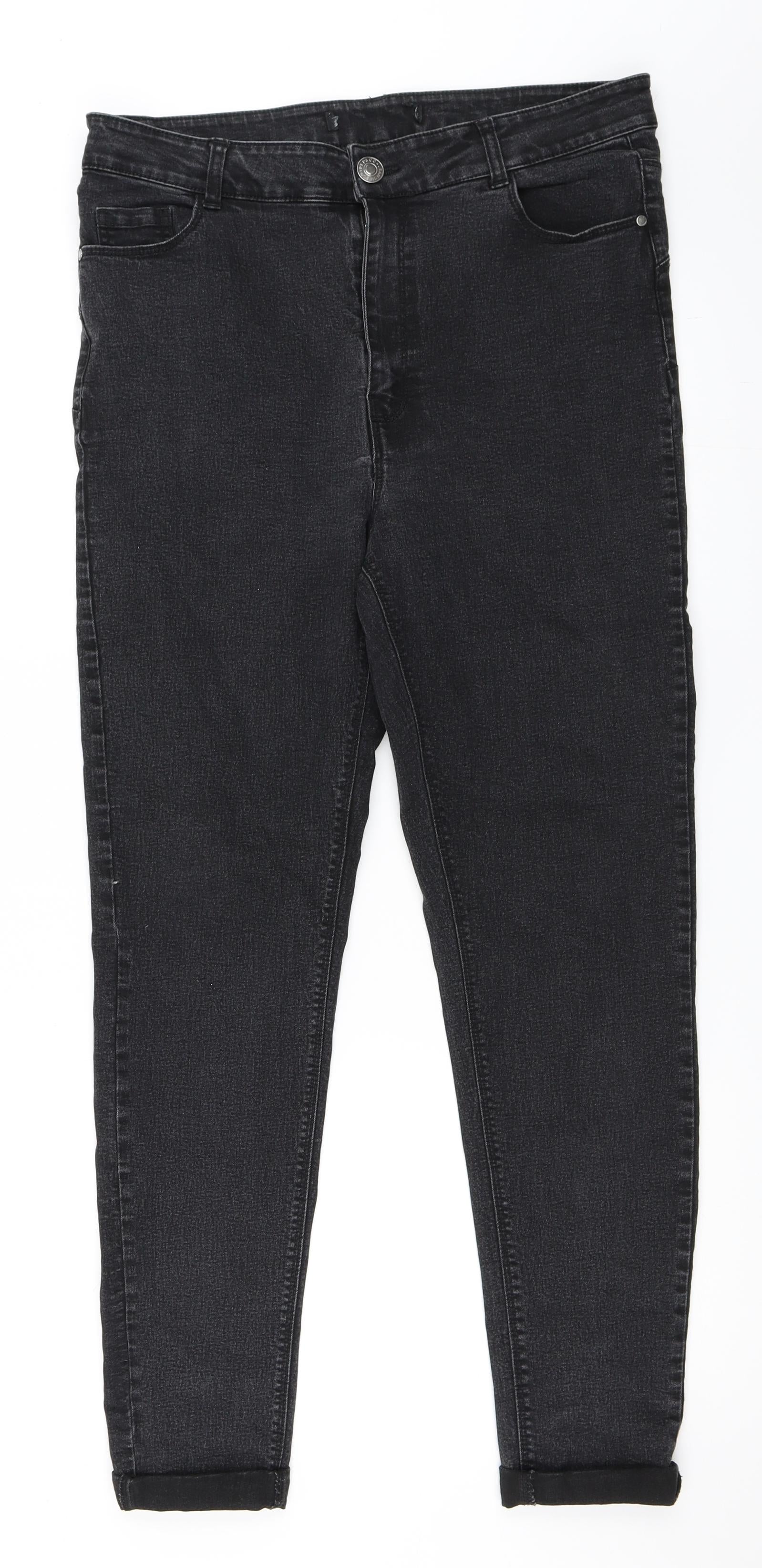 Pep&Co Womens Black Denim Straight Jeans Size 14 L27 in – Preworn